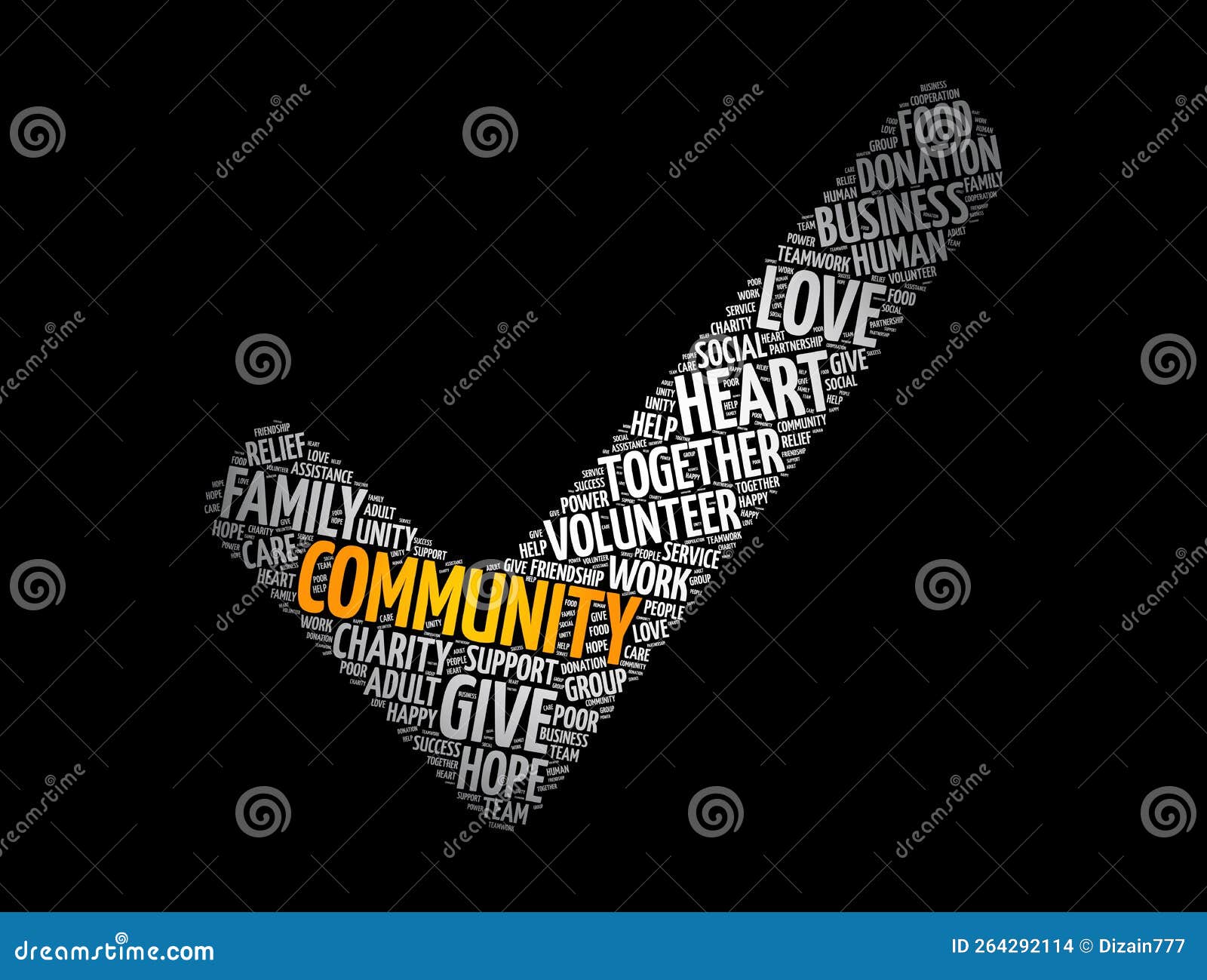 Community Check Mark Word Cloud Collage, Social Concept Background ...