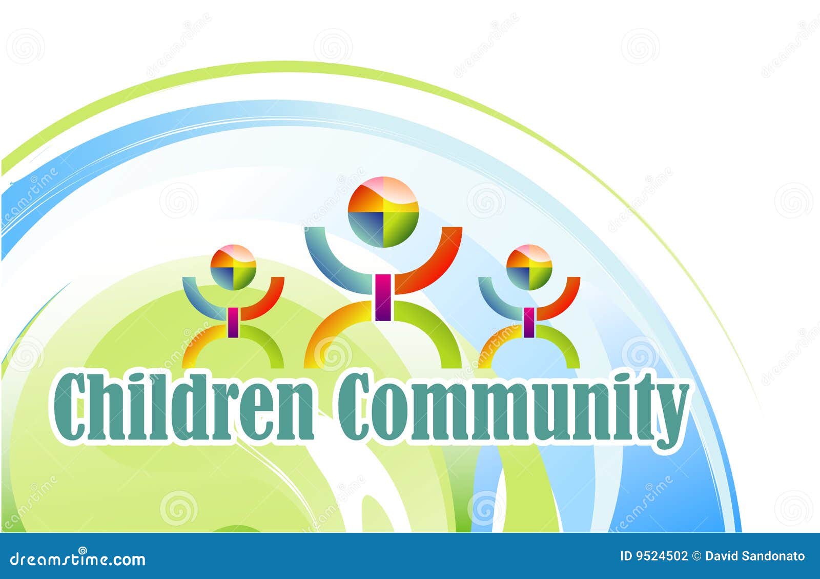 Community Children Symbol stock vector. Illustration of abstract - 9524502