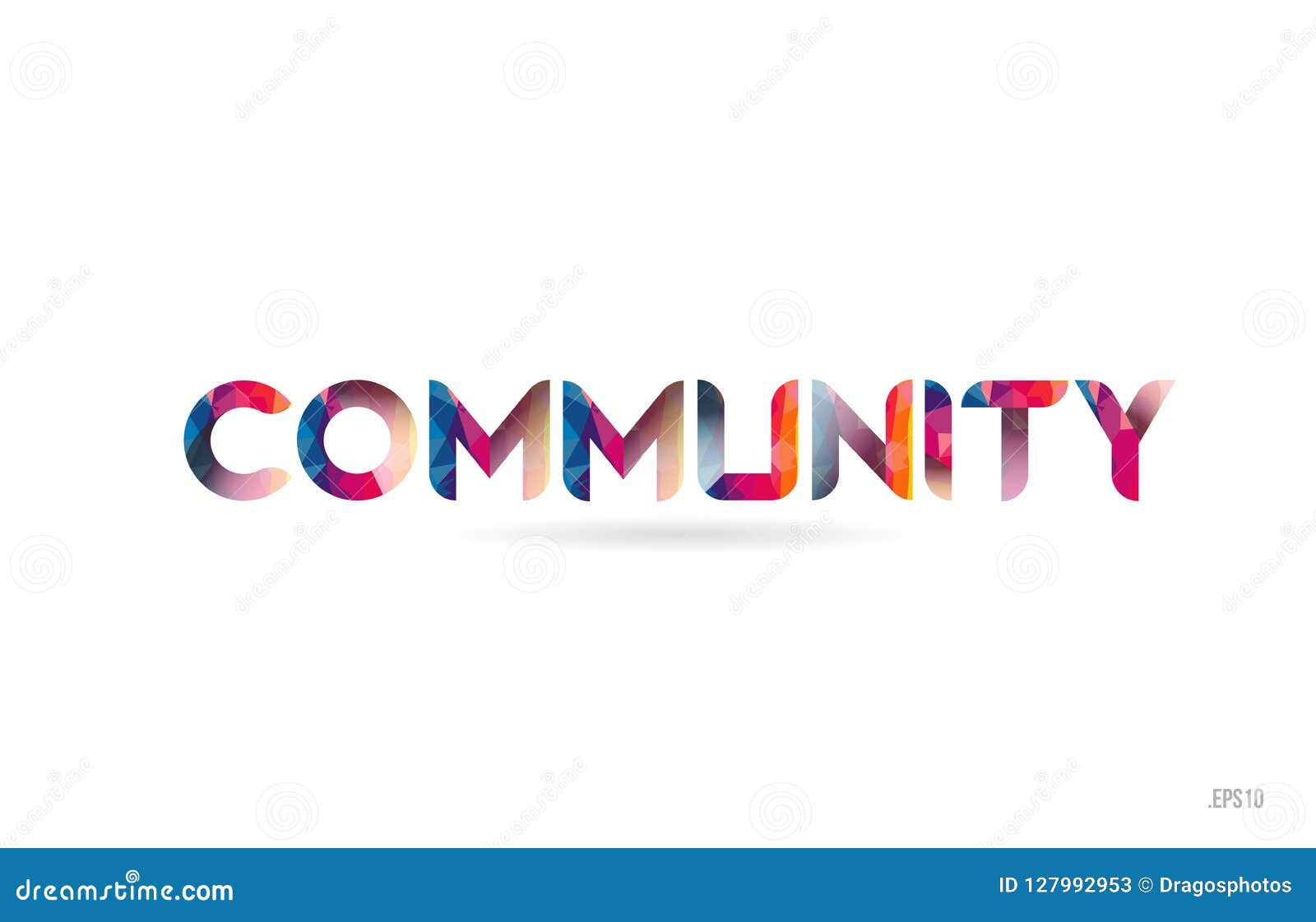 Community Colored Rainbow Word Text Suitable for Logo Design Stock ...