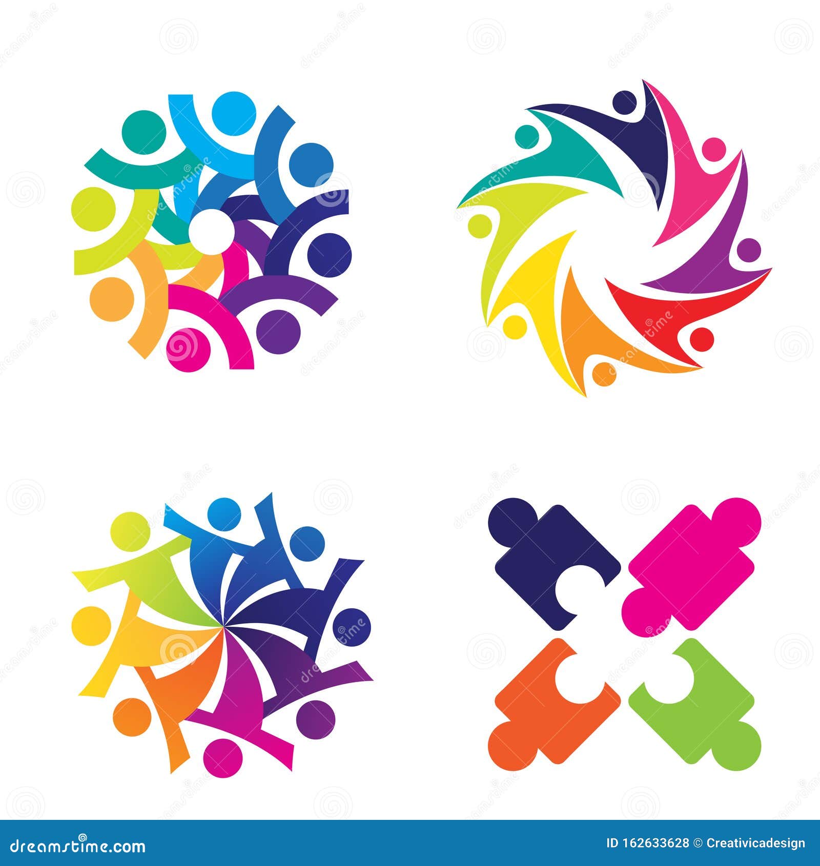 Community Colorful Theme Icon Set Clip Art Design Stock Vector ...