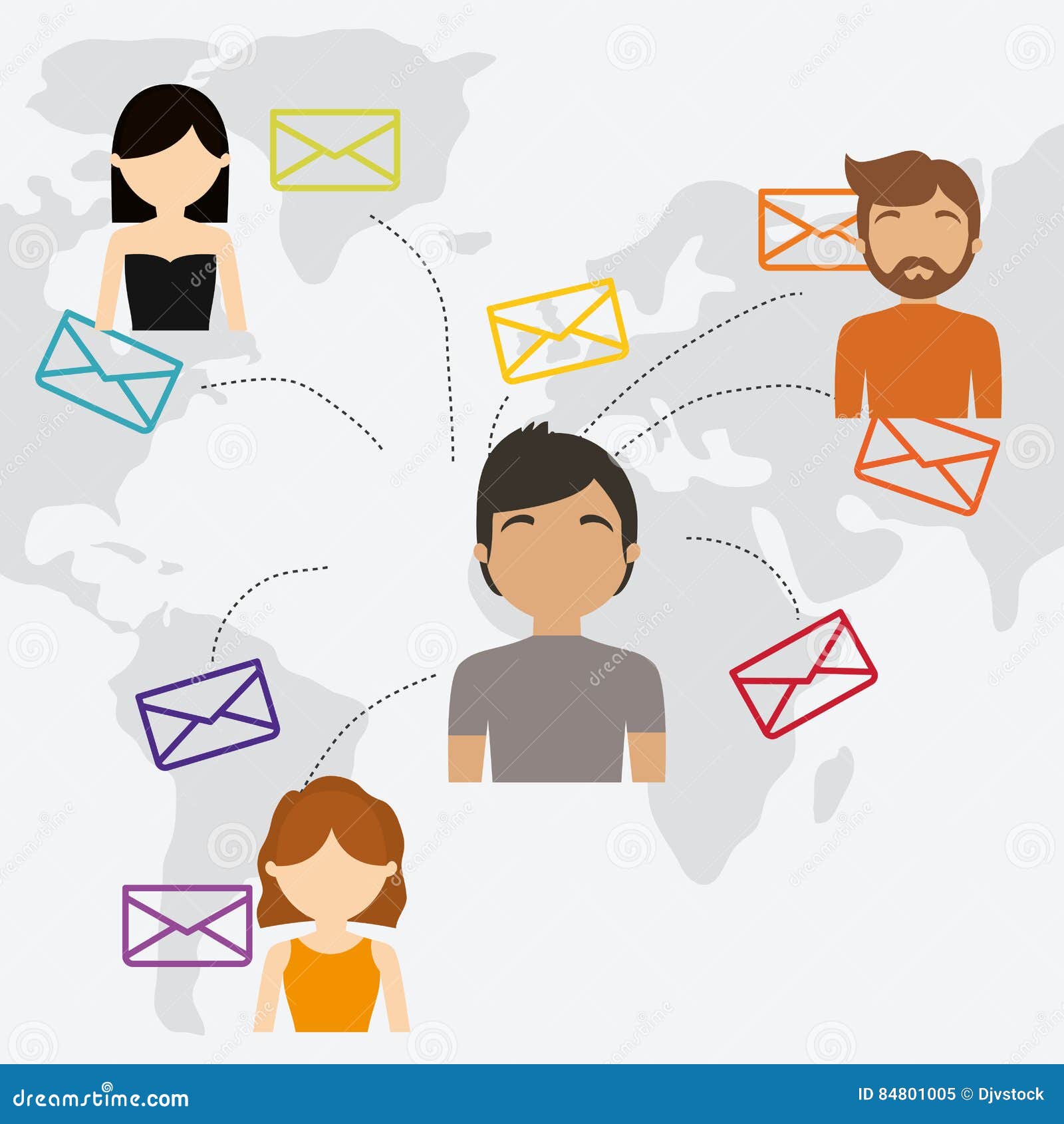 World Map With Message Bubbles Showing Interconnection With Each Other ...