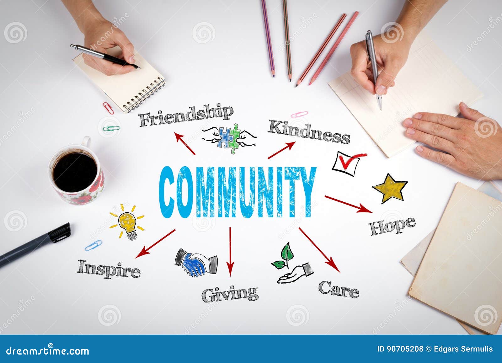 Community Concept. the Meeting at the White Office Table Stock Photo ...