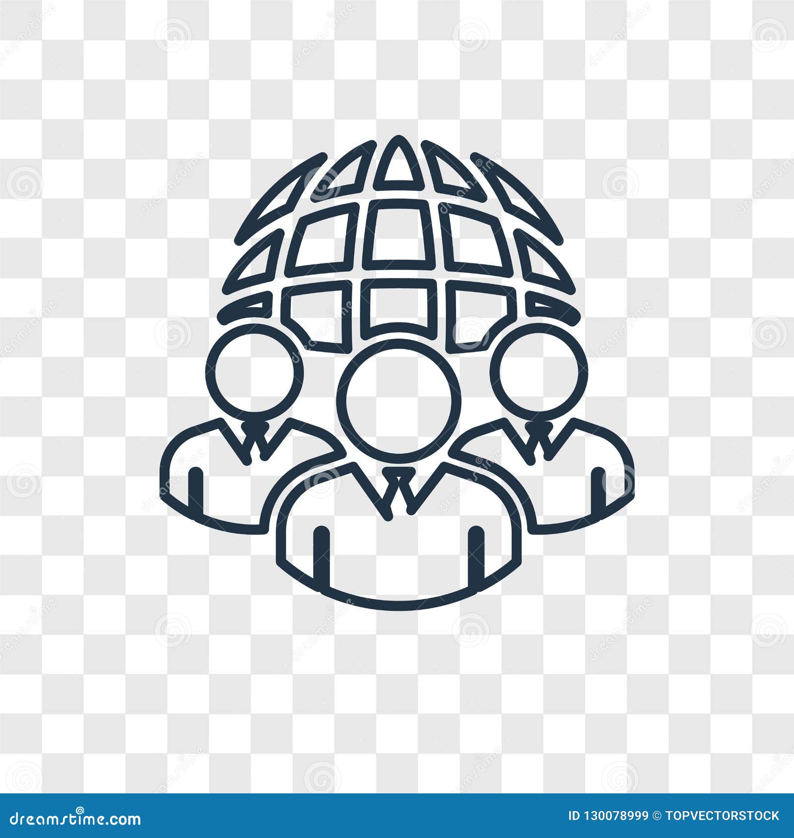 Community Concept Vector Linear Icon Isolated on Transparent Background ...