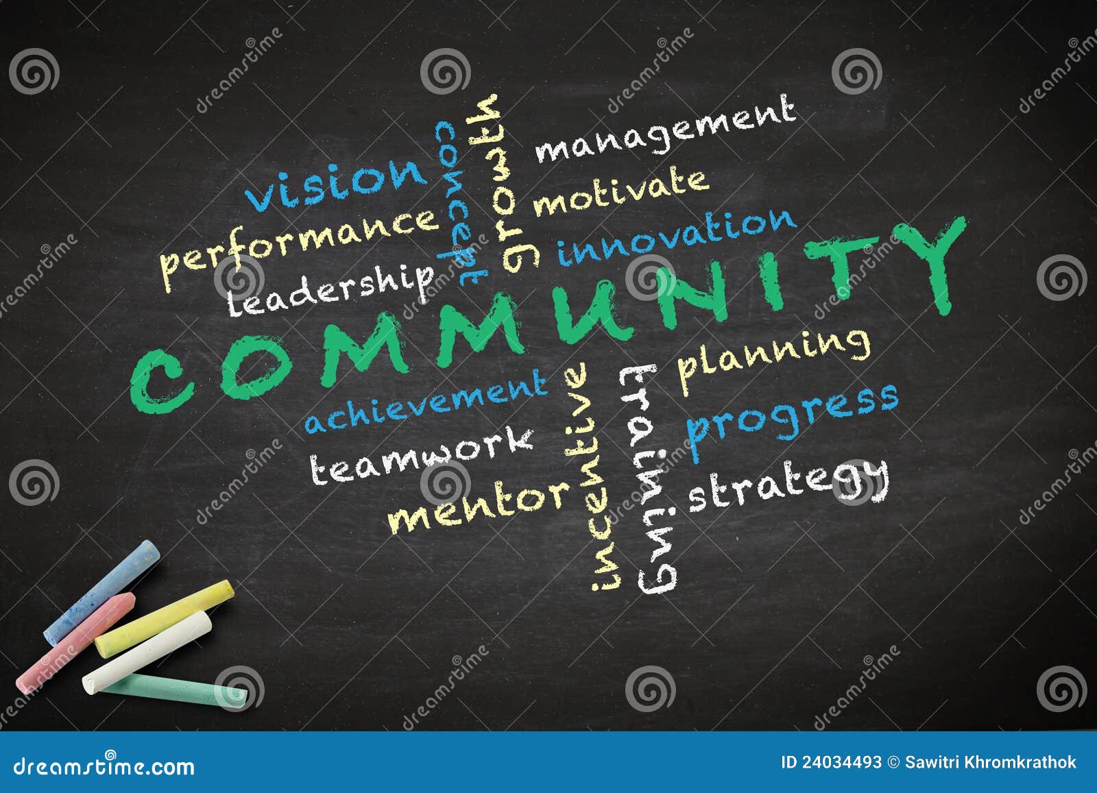 Community Concept Written on Blackboard Stock Illustration ...