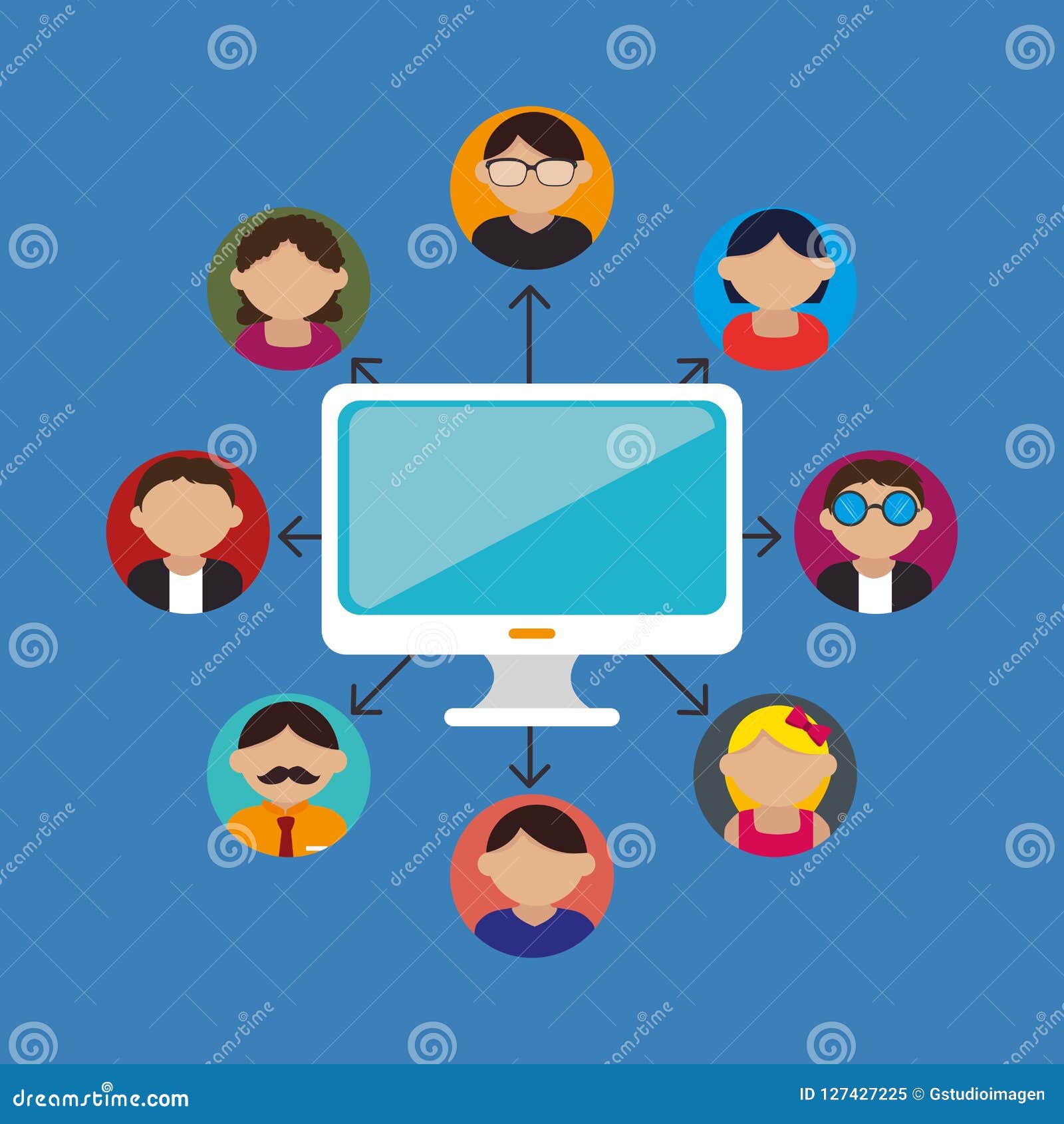 Community with Connect People Stock Vector - Illustration of gender ...
