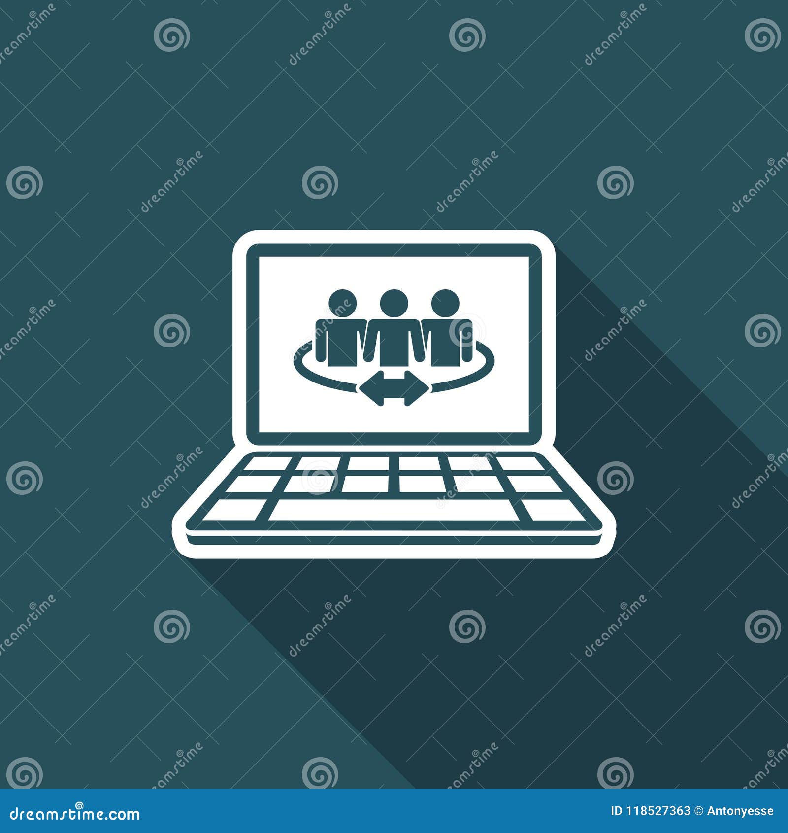 Community Connection on Internet - Vector Flat Icon Stock Vector ...