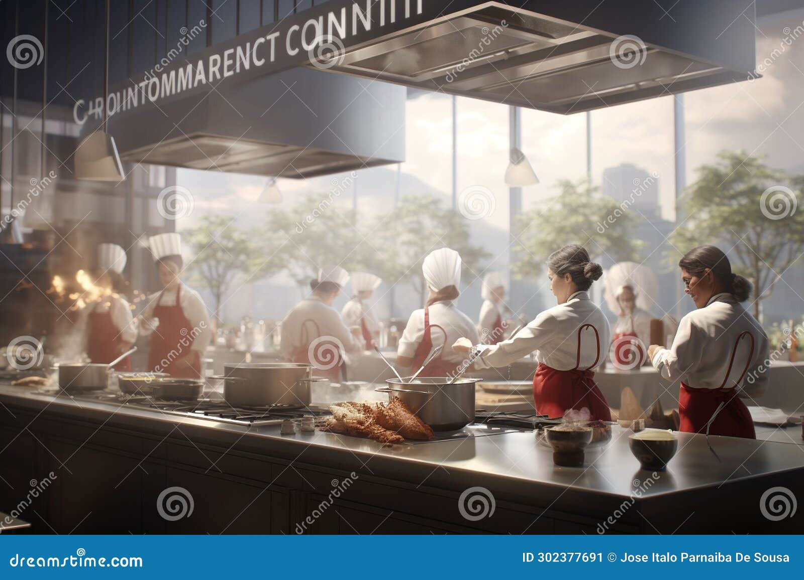 Community Cooking Competition Bringing Residents Stock Illustration ...