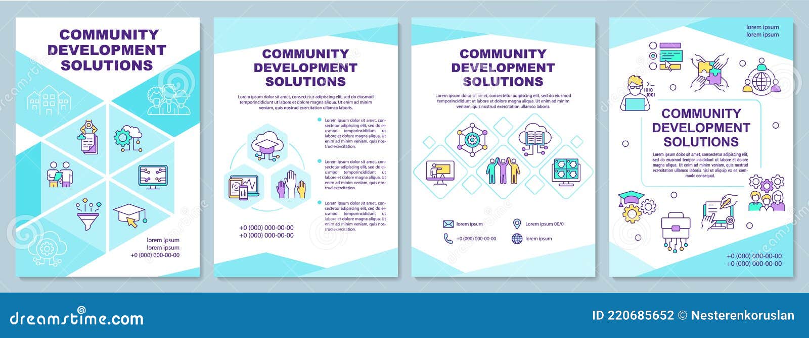 Community Development Solutions Brochure Template Stock Vector ...