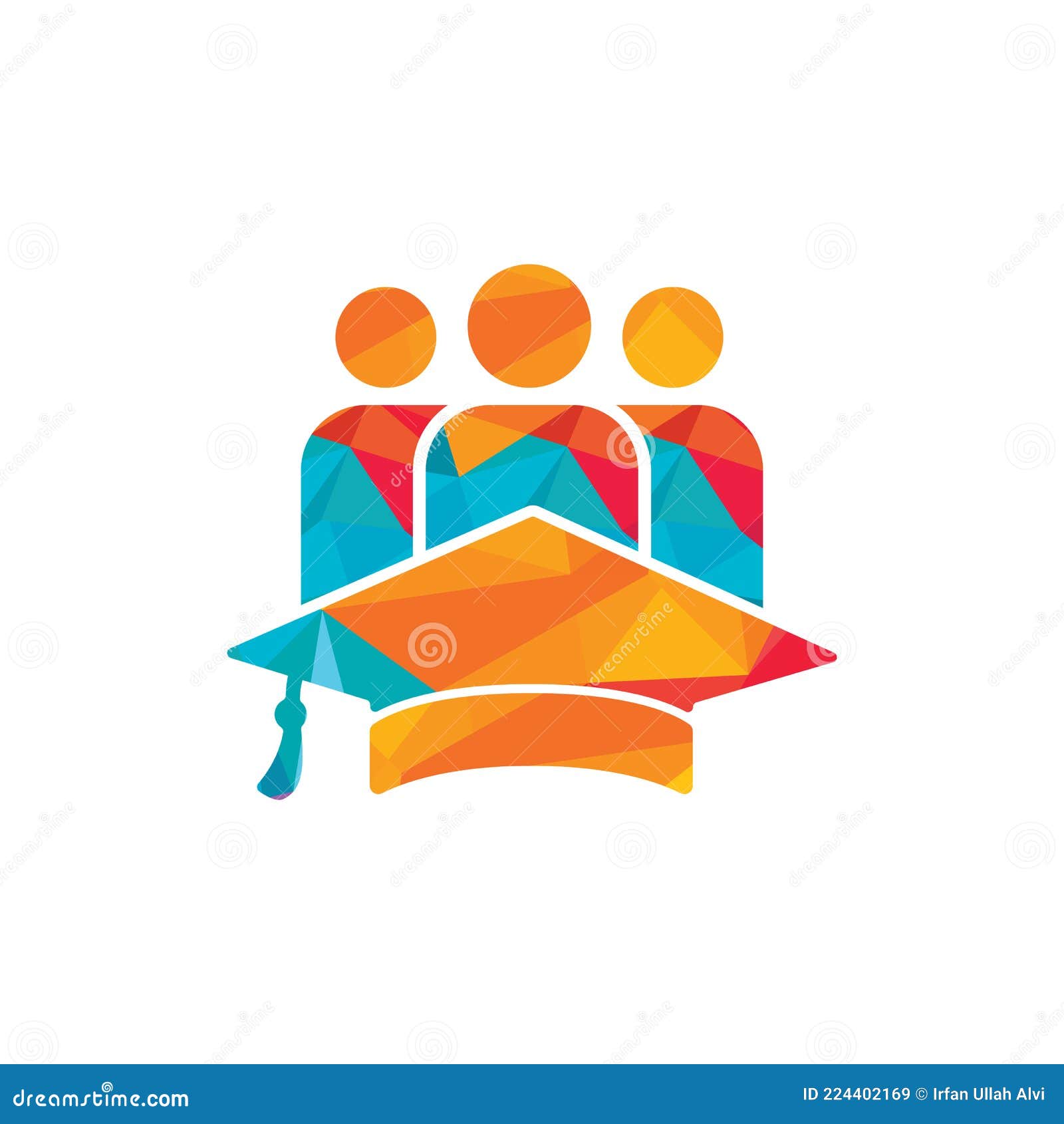 Education People Vector Logo Design Template. Graduation Cap and People ...