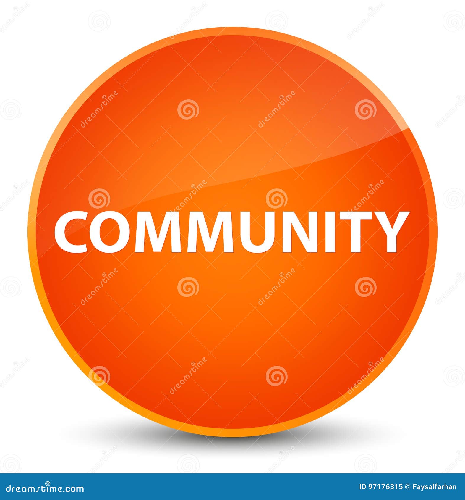 Community Elegant Orange Round Button Stock Illustration - Illustration ...