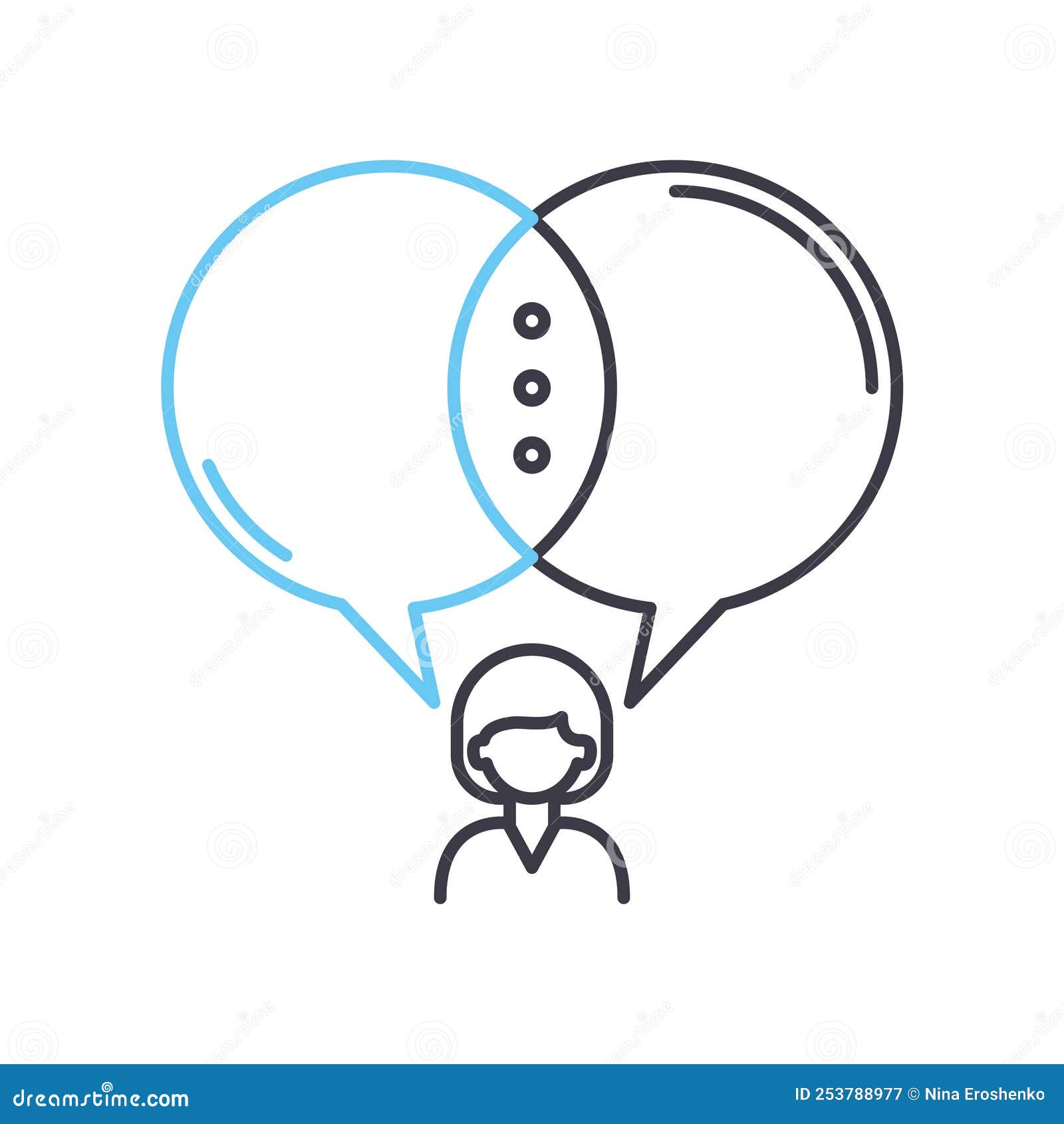 Community Feedback Line Icon, Outline Symbol, Vector Illustration ...