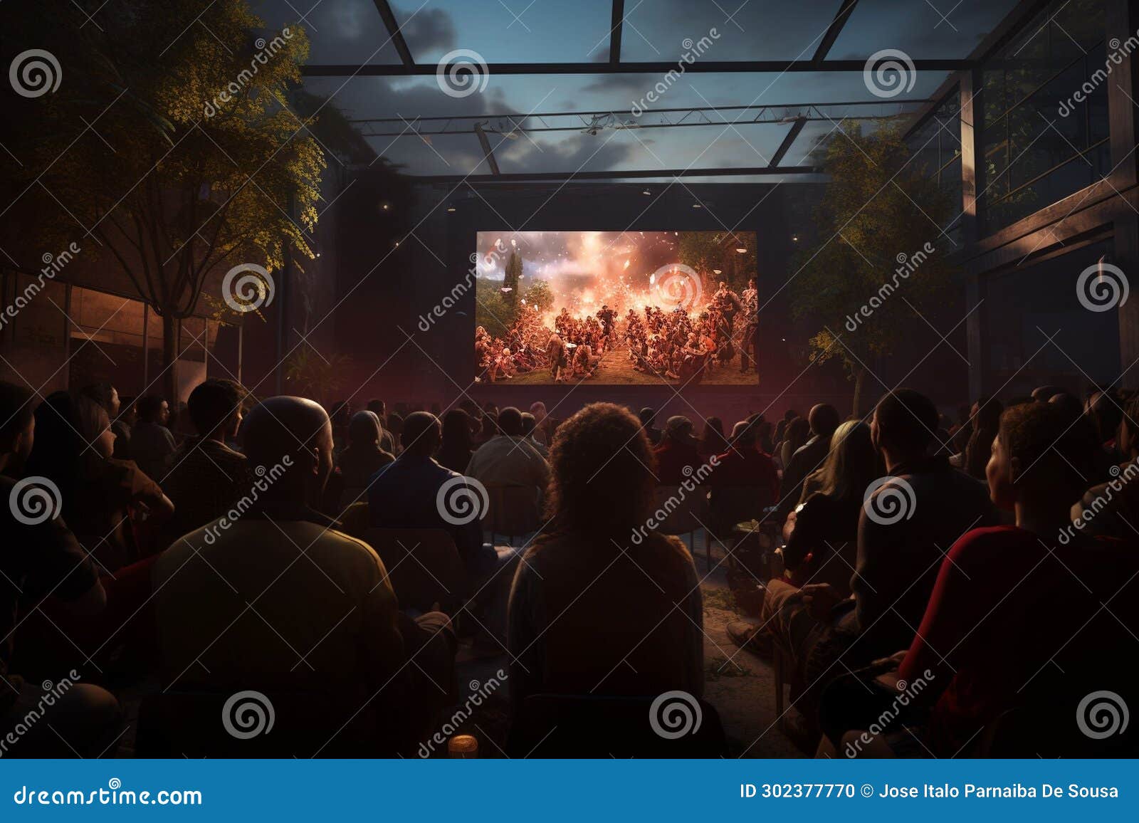 Community Film Screening Event Bringing People Stock Illustration ...