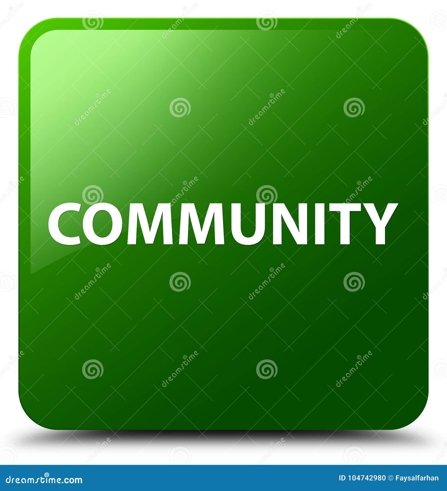 Community Green Square Button Stock Illustration - Illustration of ...