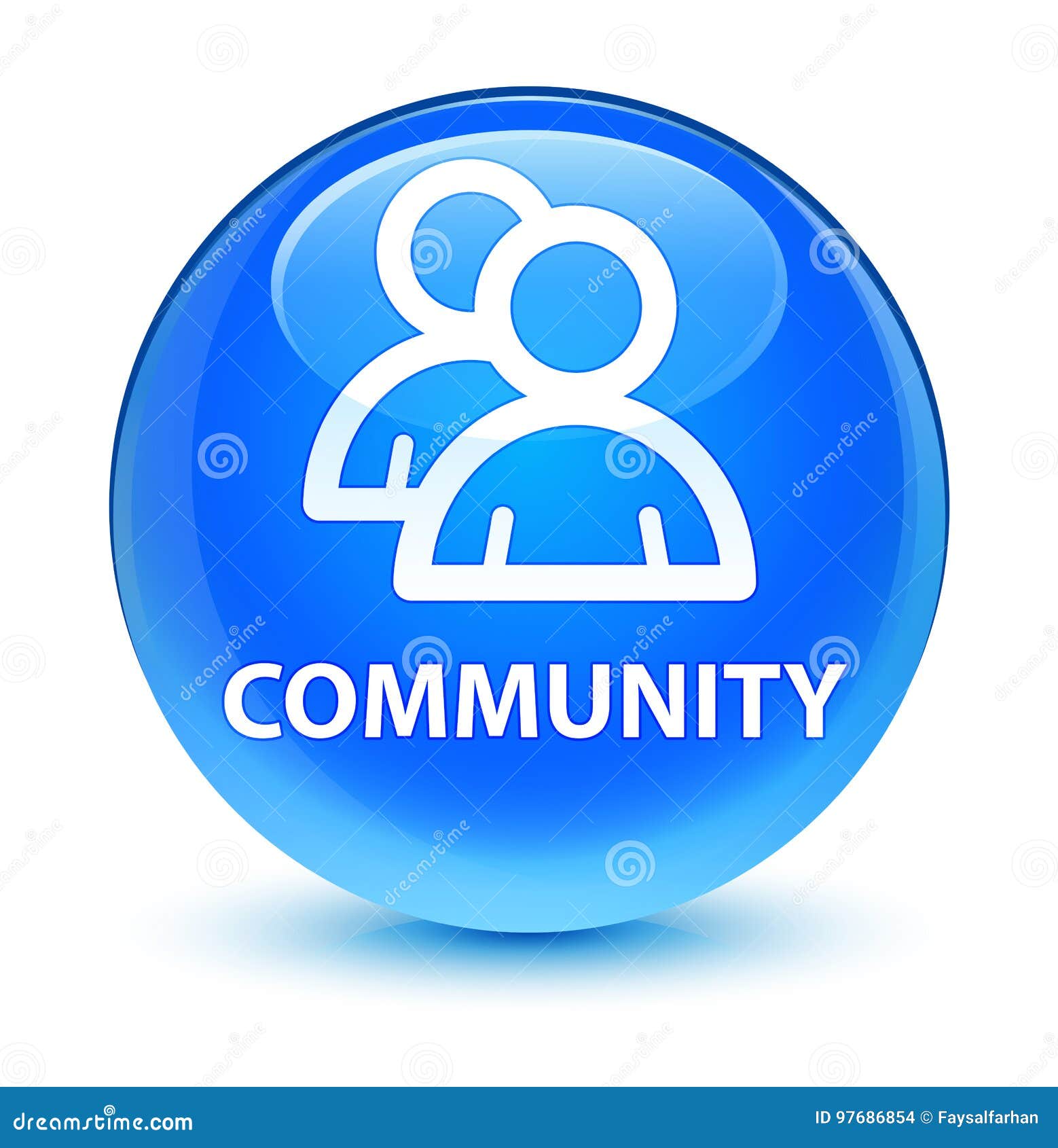 Community (group Icon) Glassy Cyan Blue Round Button Stock Illustration ...