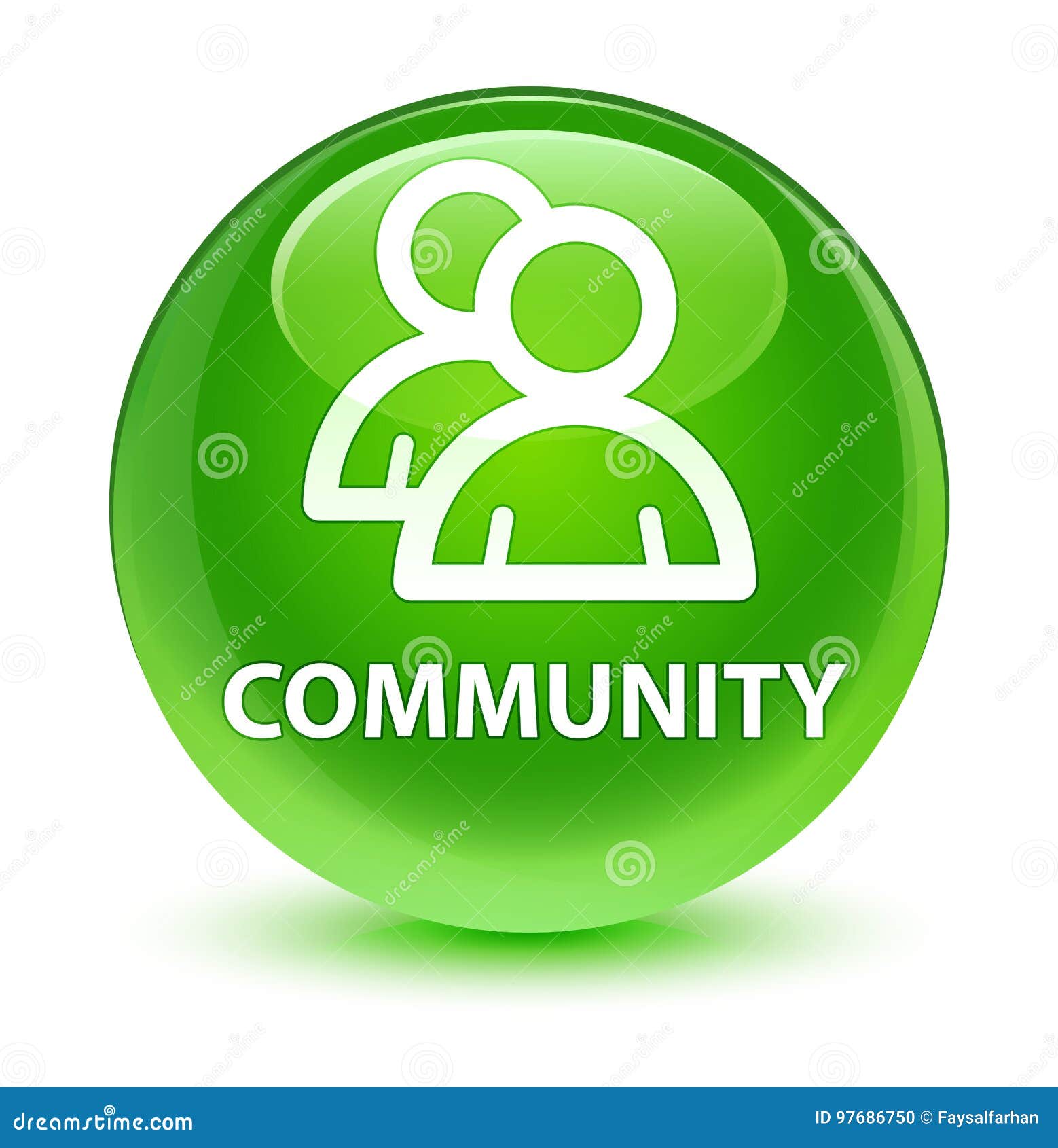 Community (group Icon) Glassy Green Round Button Stock Illustration ...