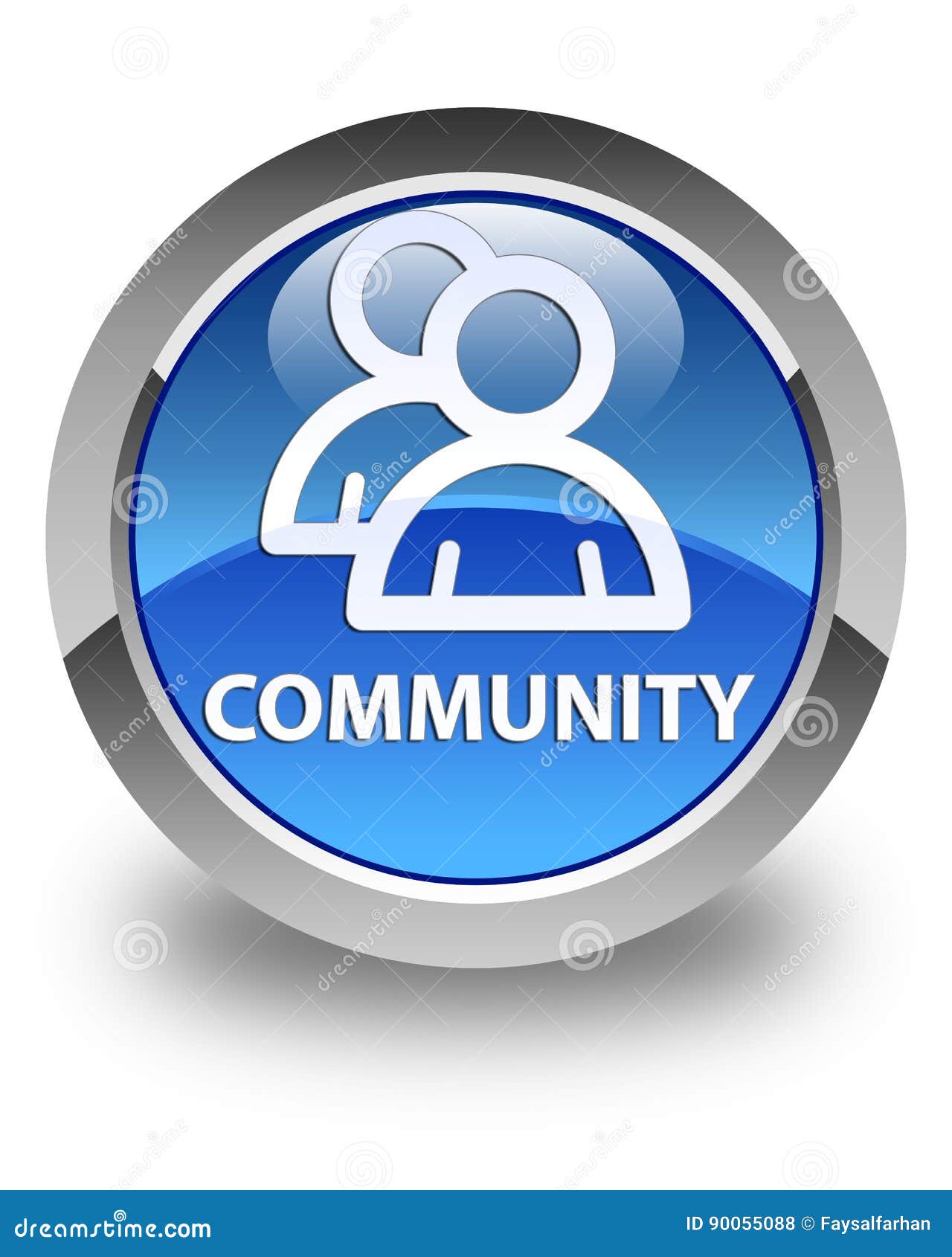 Community (group Icon) Glossy Blue Round Button Stock Illustration ...