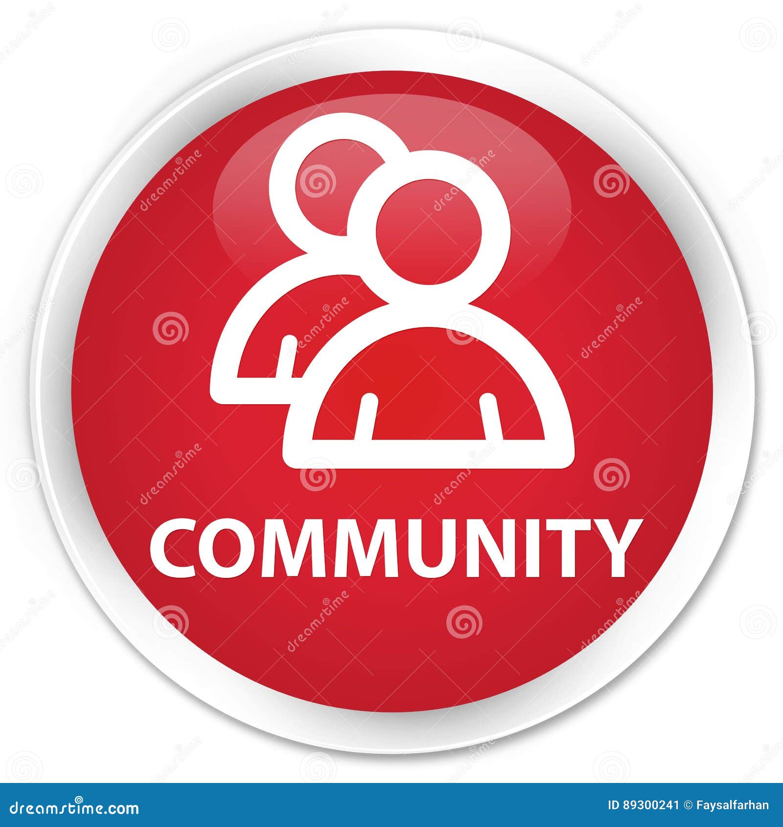 Community (group Icon) Premium Red Round Button Stock Illustration ...