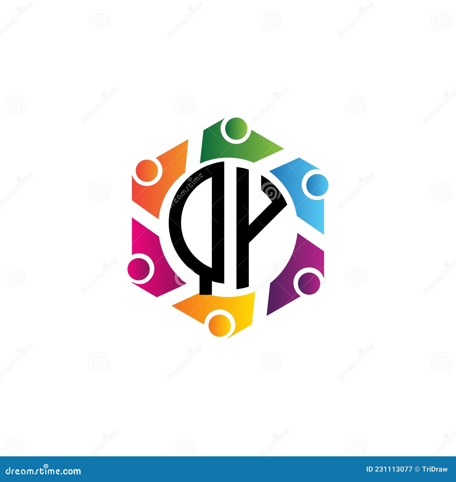 Community Hexagon Initial Letters QY Logo Stock Vector - Illustration of idea, simple: 231113077