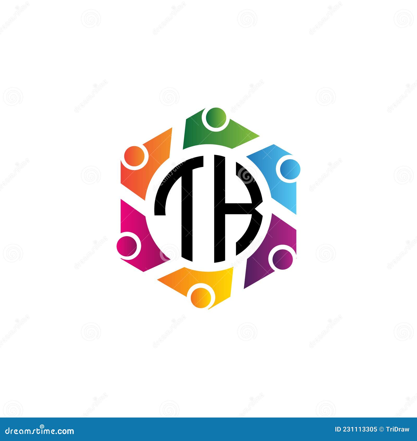 Community Hexagon Initial Letters TK Logo Stock Vector - Illustration ...