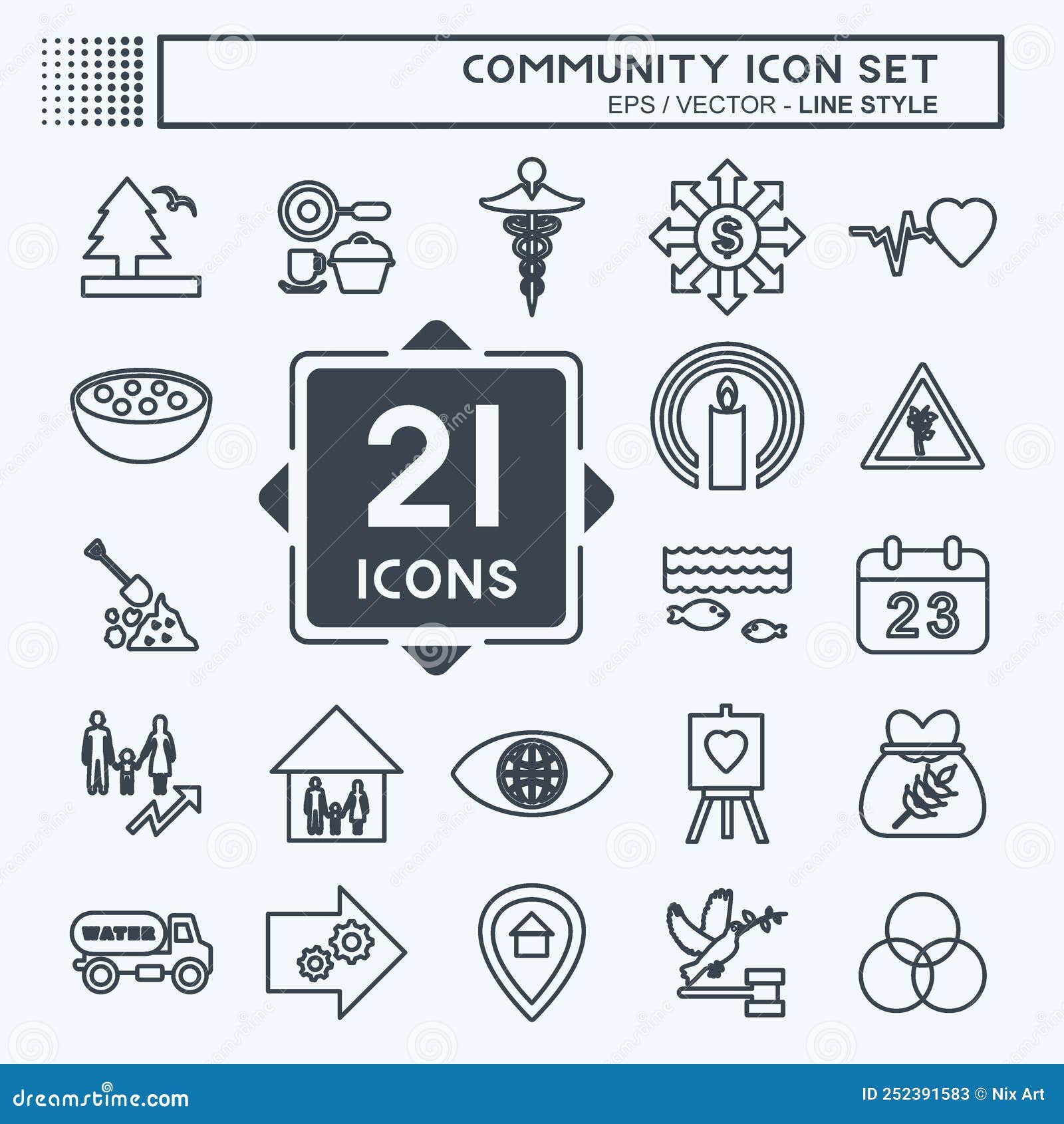 Community Icon Set. Suitable for Education Symbol. Line Style. Simple ...