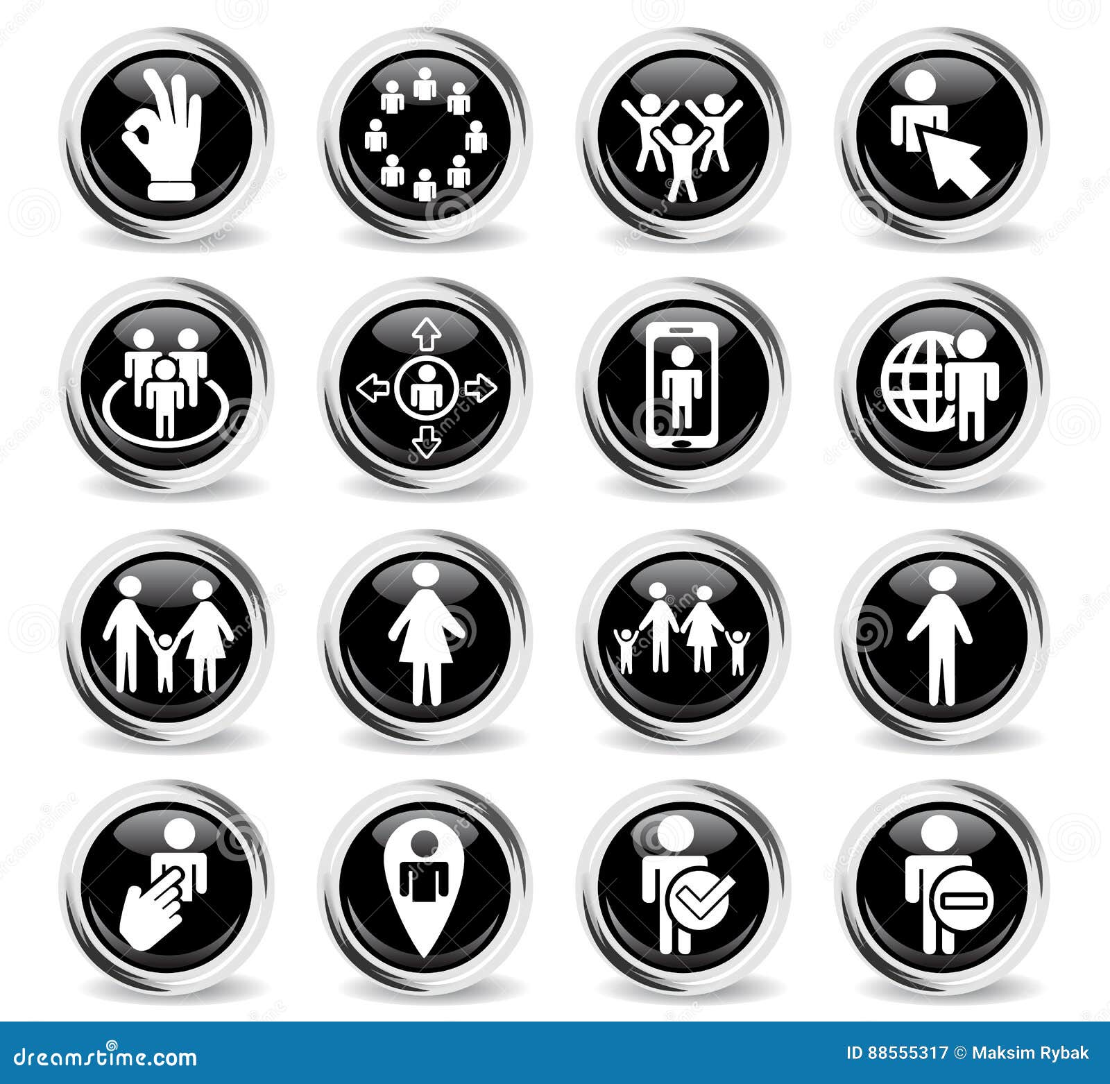 Community icon set stock illustration. Illustration of diversity - 88555317
