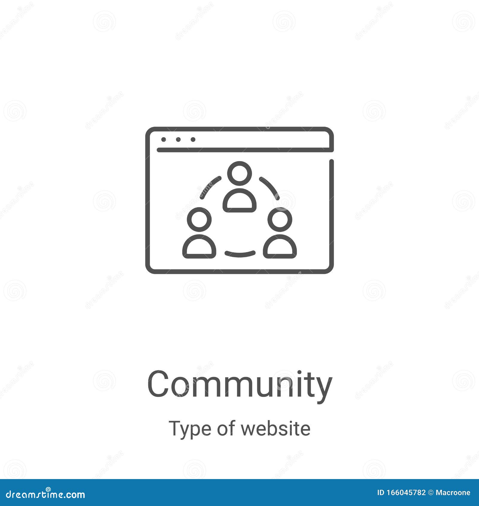 Community Icon Vector from Type of Website Collection. Thin Line ...
