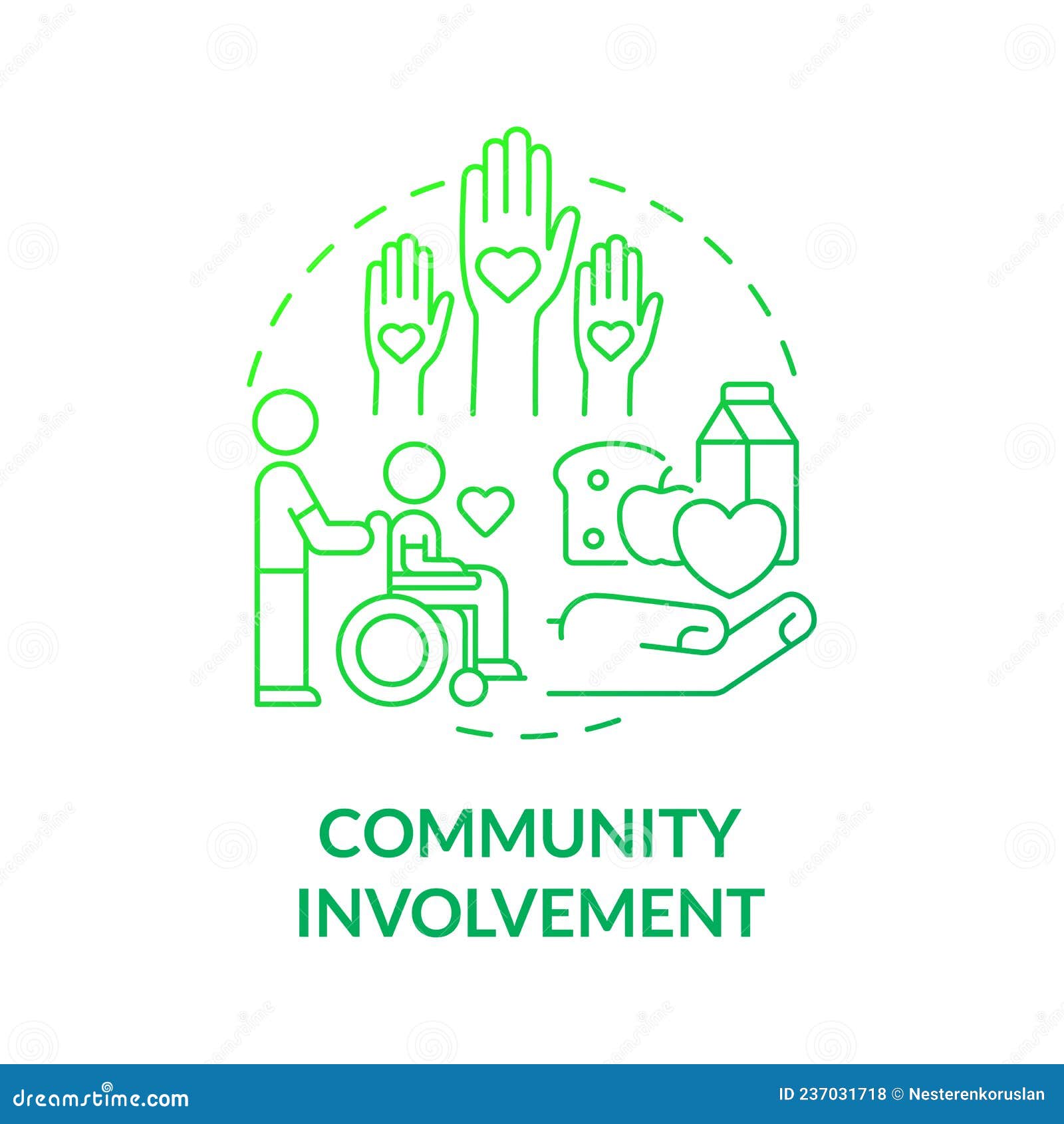 Community Involvement Linear Icon Cartoon Vector | CartoonDealer.com ...