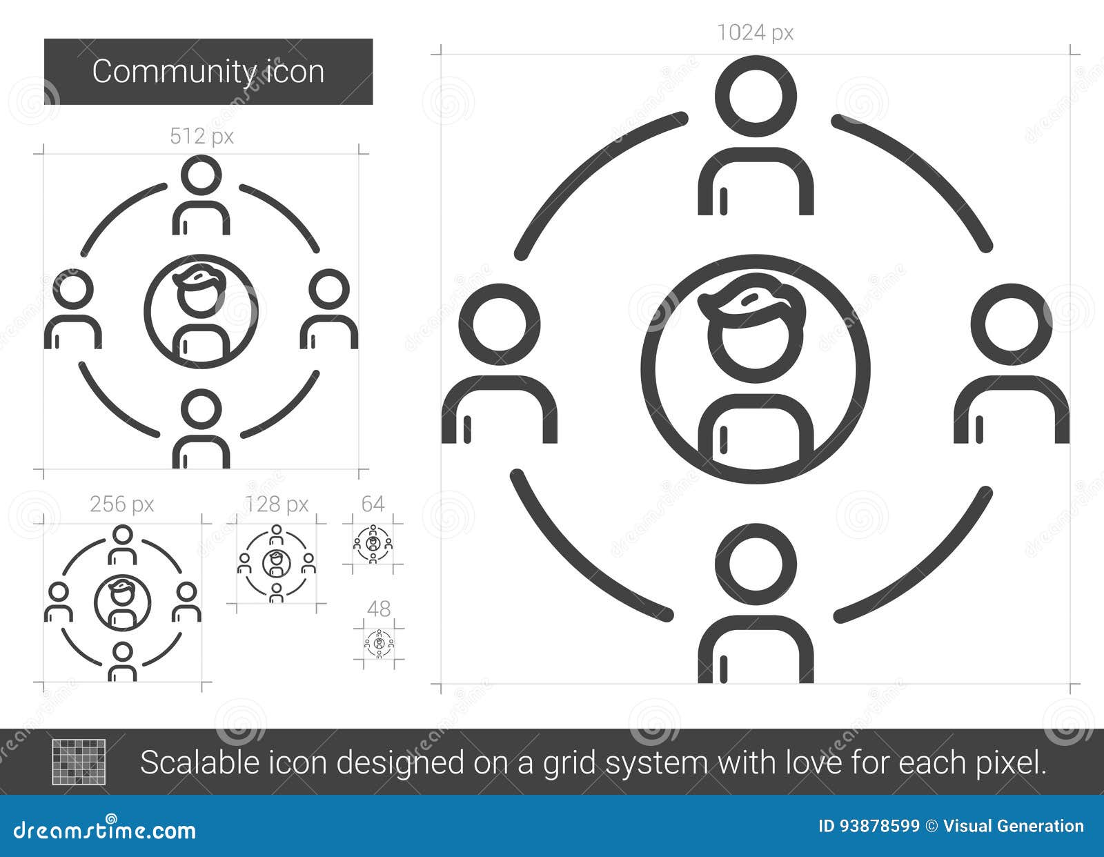 Community line icon. stock vector. Illustration of grandmother - 93878599