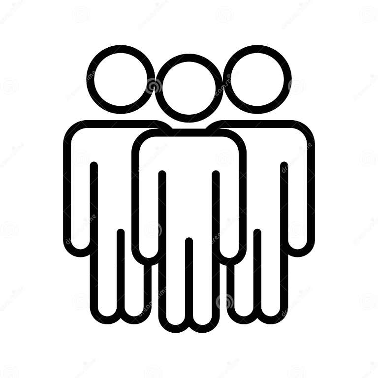 Community Linear Logo Mark in Black and White Stock Vector ...