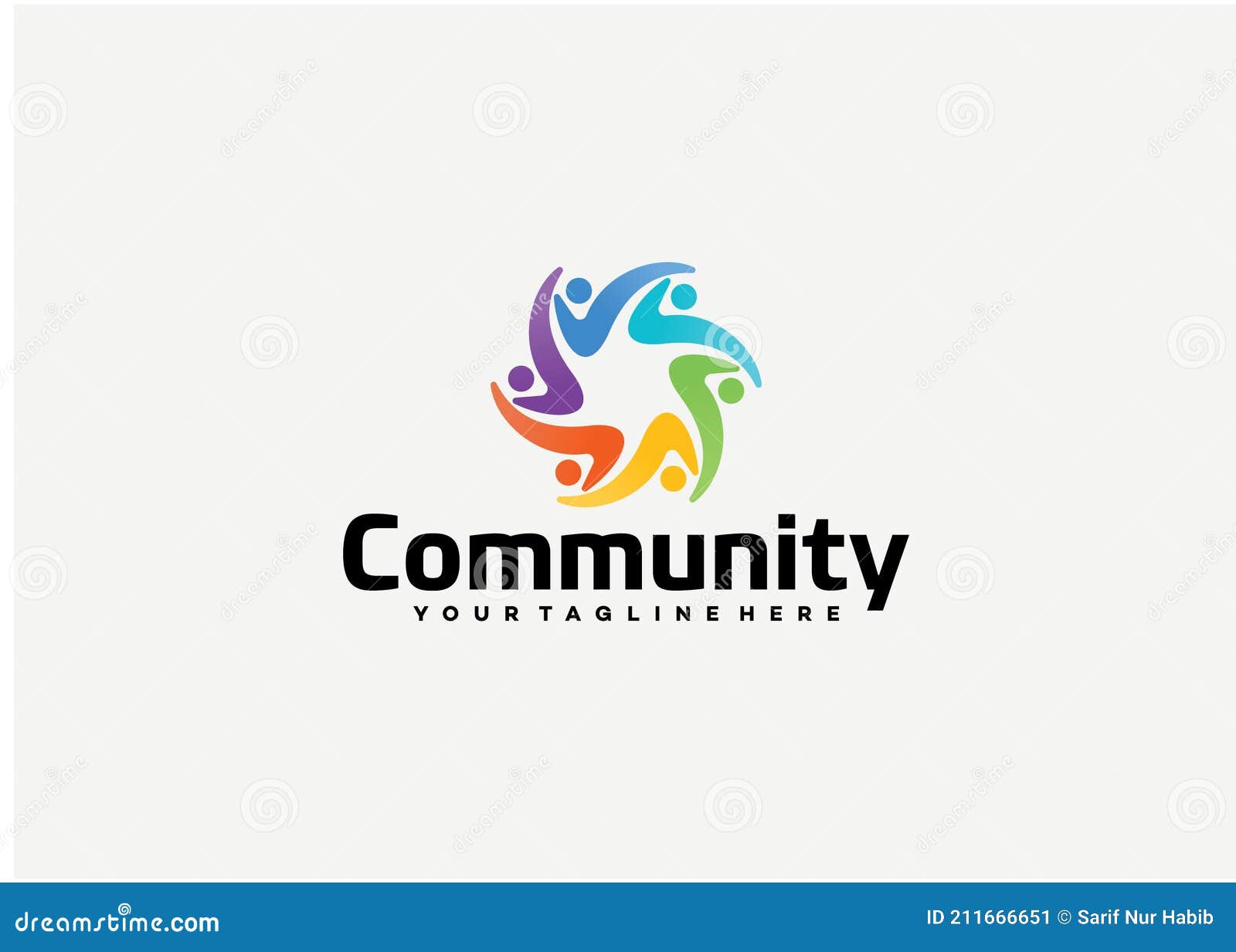 Community Logo Design Template Stock Vector - Illustration of happy ...