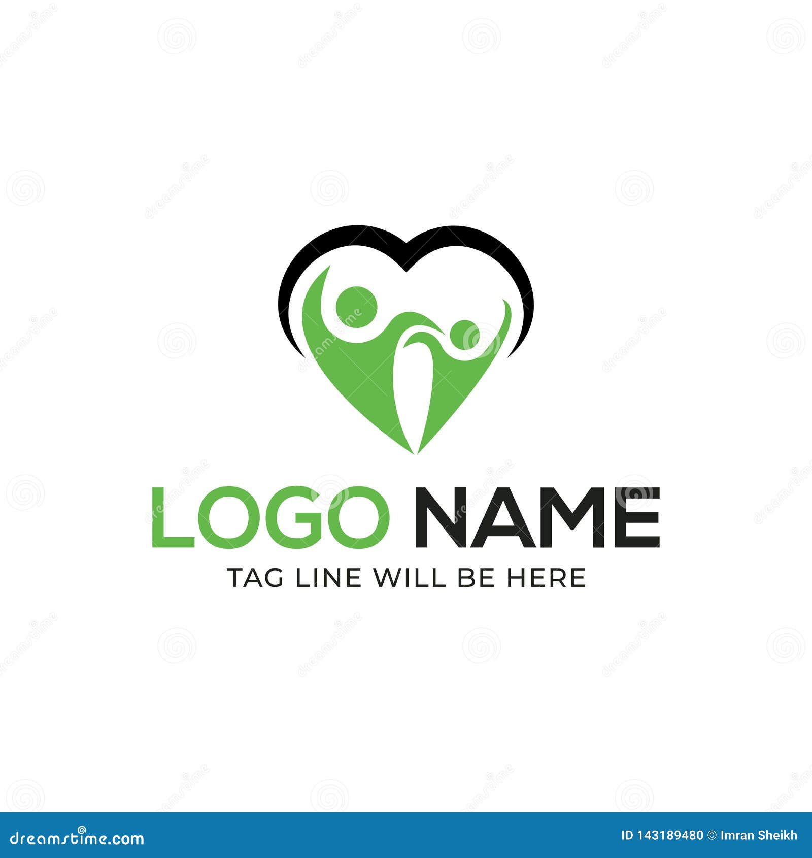 Community Logo with Heart Shape Stock Illustration - Illustration of ...