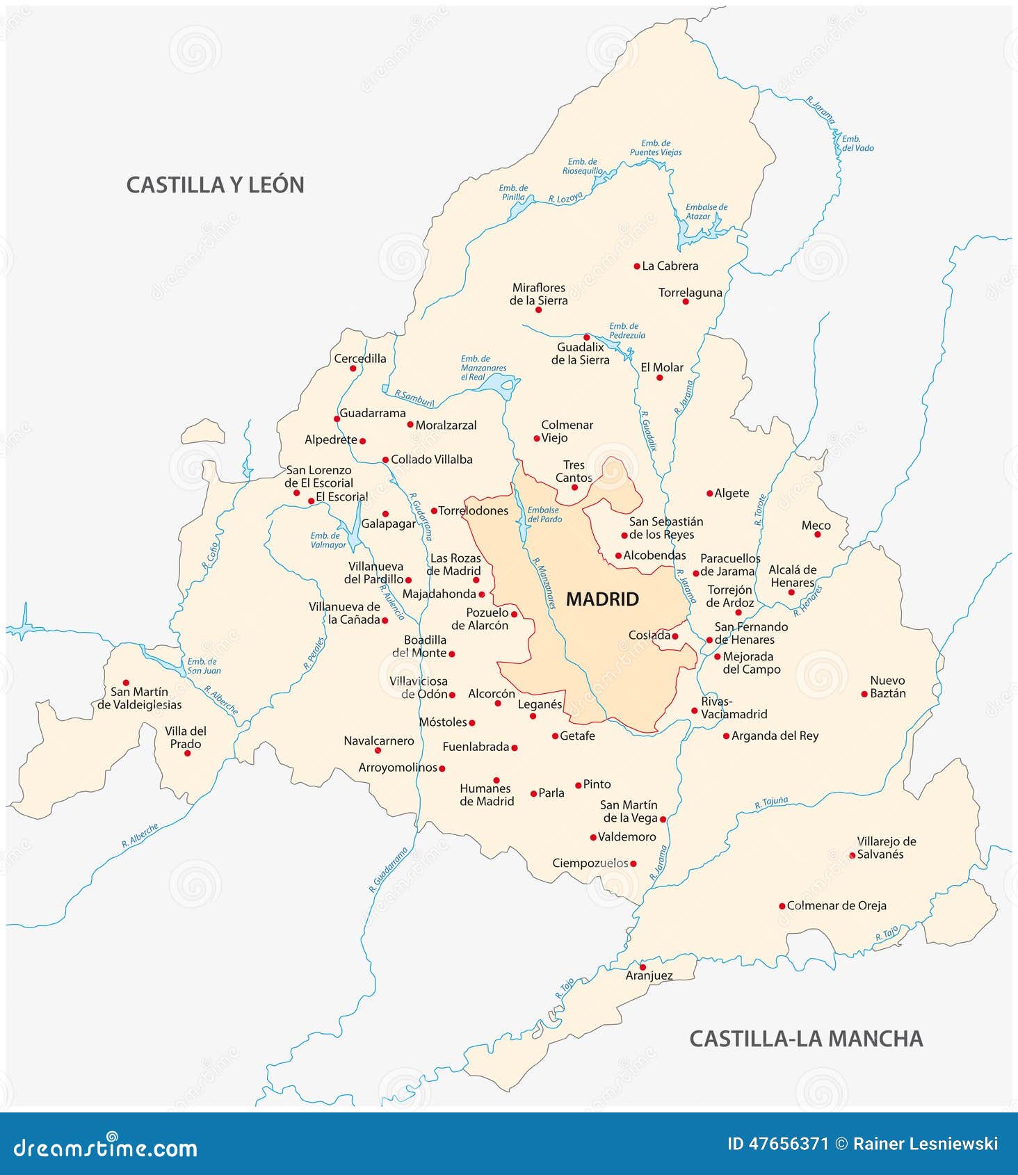 Community of madrid map stock vector. Illustration of community - 47656371