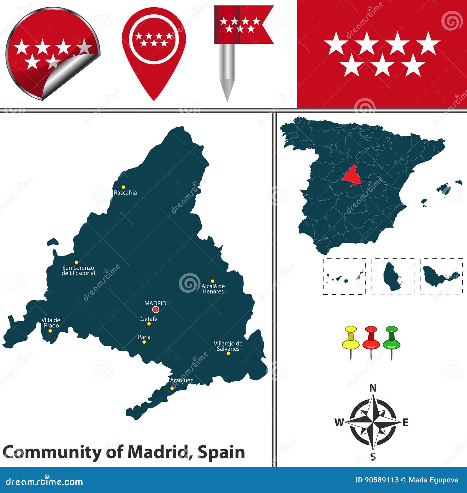 Community of Madrid stock vector. Illustration of boundary - 90589113
