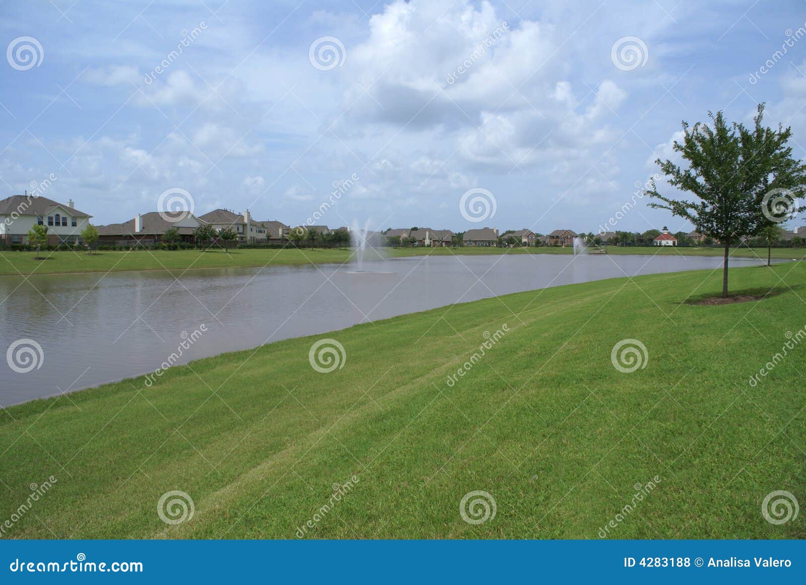 Community man made lake stock photo. Image of development - 4283188