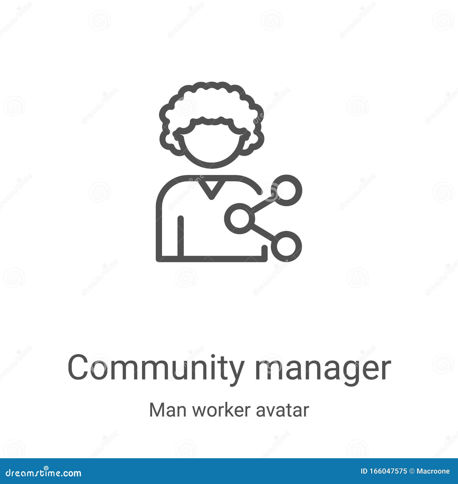 Community Manager Icon Vector from Man Worker Avatar Collection. Thin ...