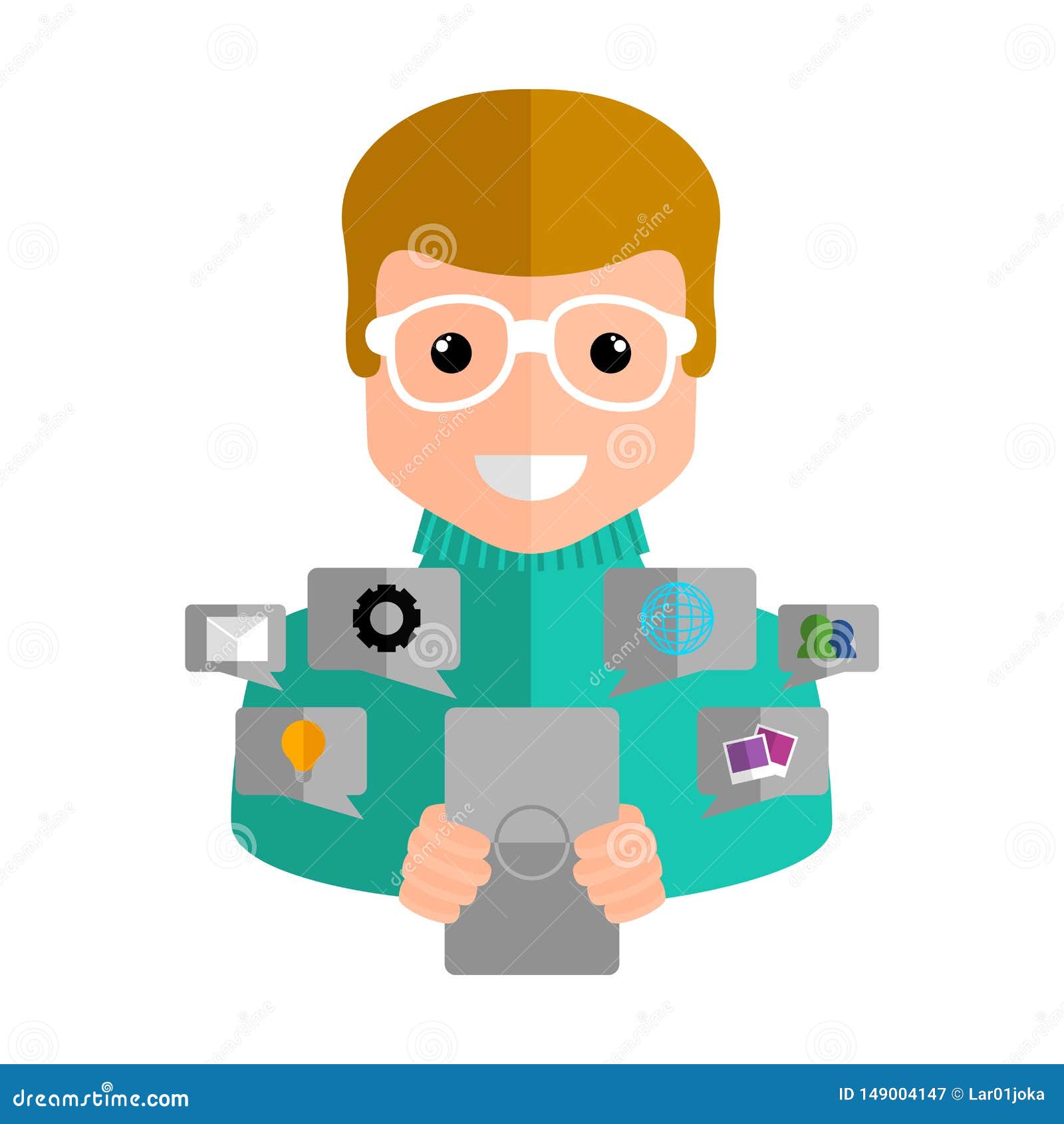 Community Manager with a Smartphone - Vector Stock Vector ...