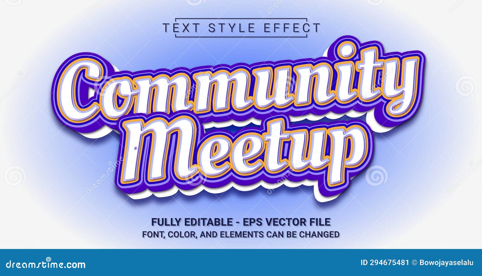 Community Meetup Text Style Effect. Editable Graphic Text Template ...