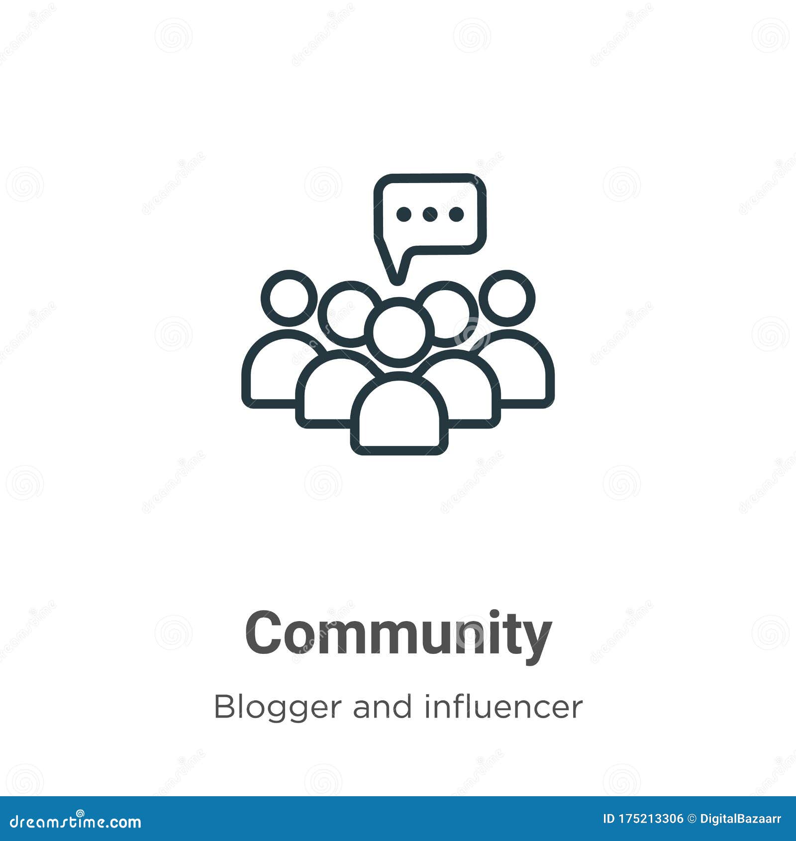 Community Outline Vector Icon. Thin Line Black Community Icon, Flat ...