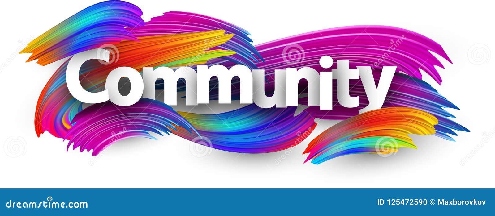 Community Paper Poster with Colorful Brush Strokes. Stock Vector ... Community Paper Poster with Colorful Brush Strokes. Stock Vector ...