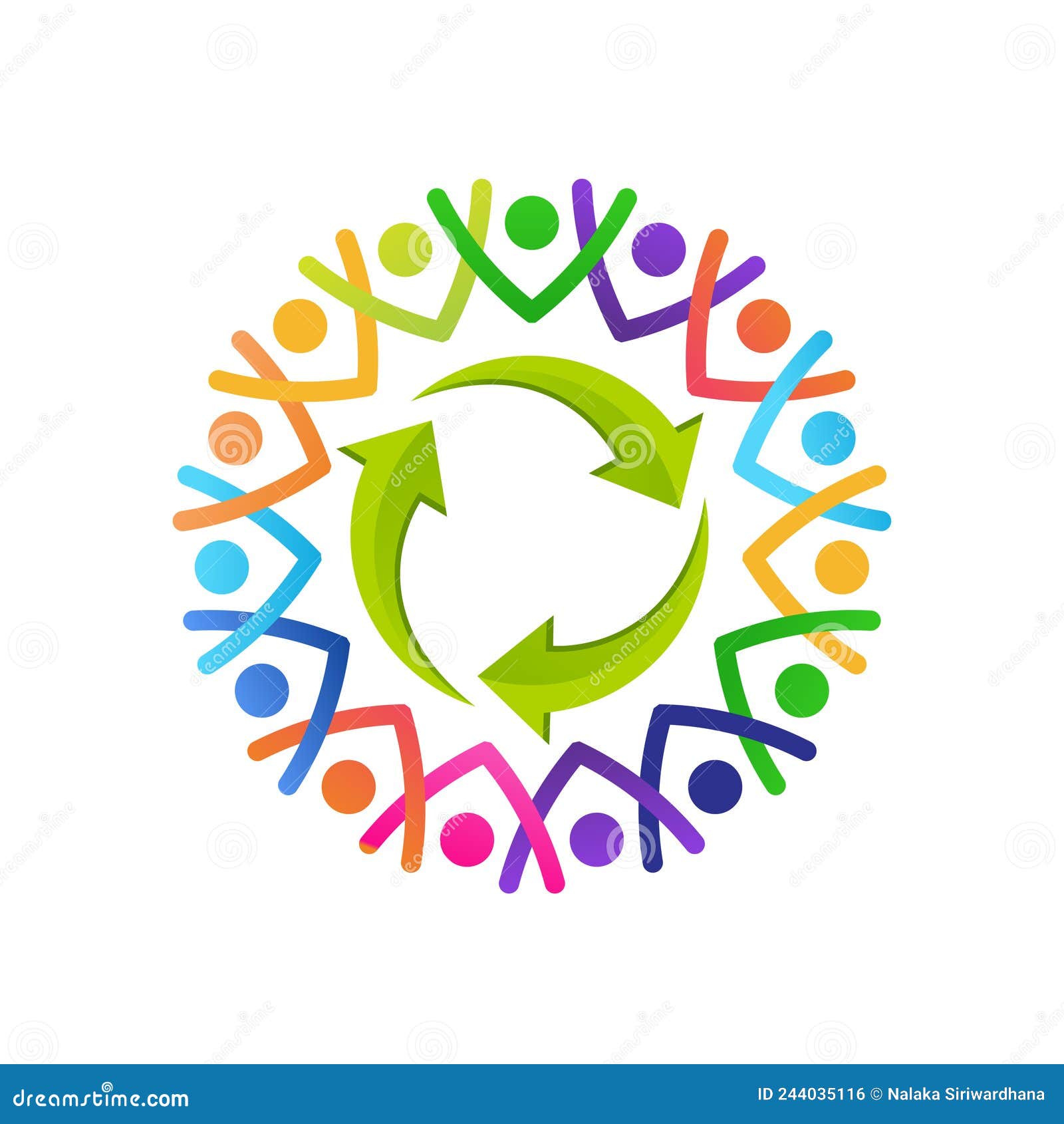 A Community Protection Globe Doing Recycling. Stock Vector ...
