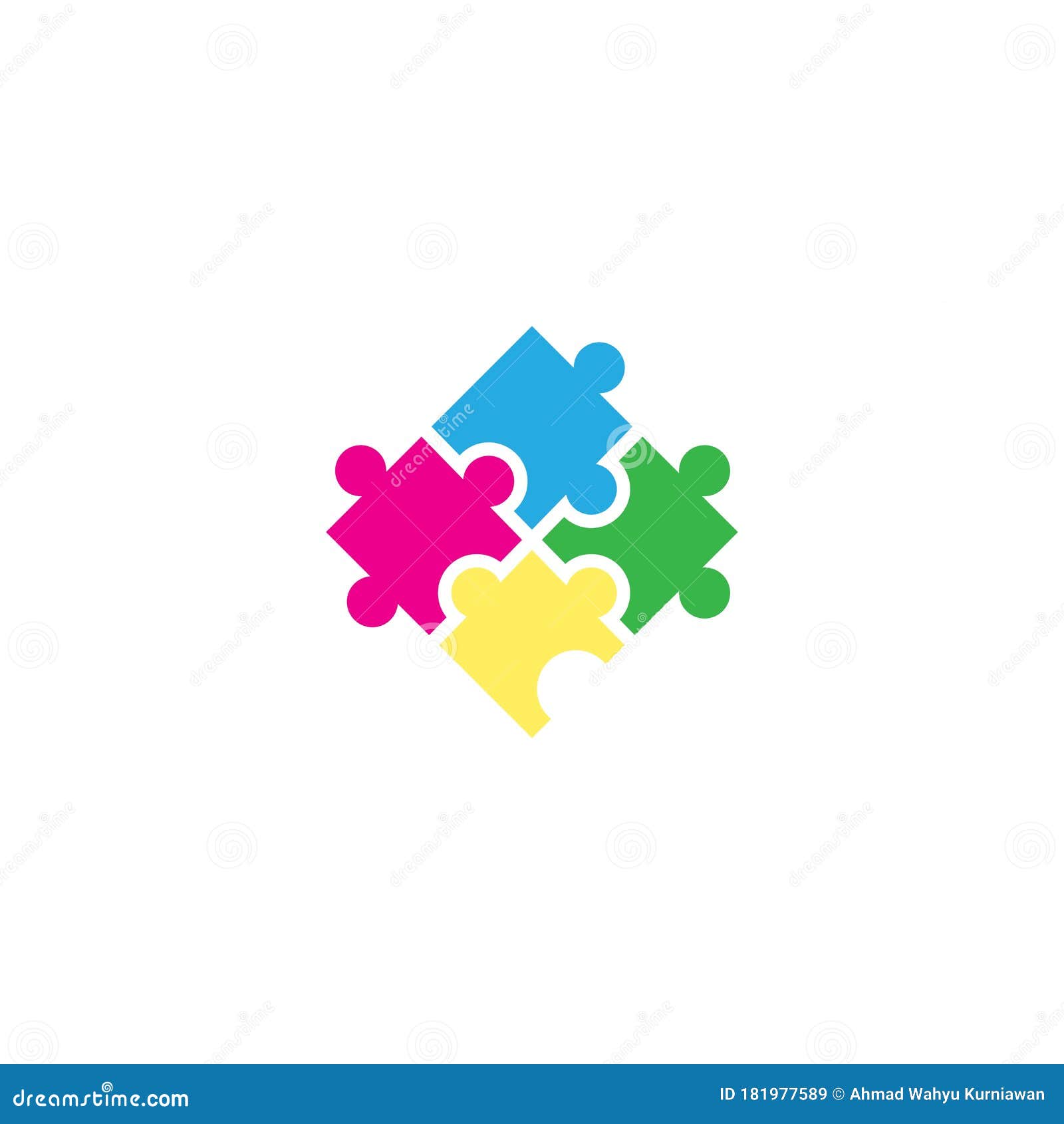 Community Puzzle Pieces Glyph Icon Logo Emblem Vector Illustration ...