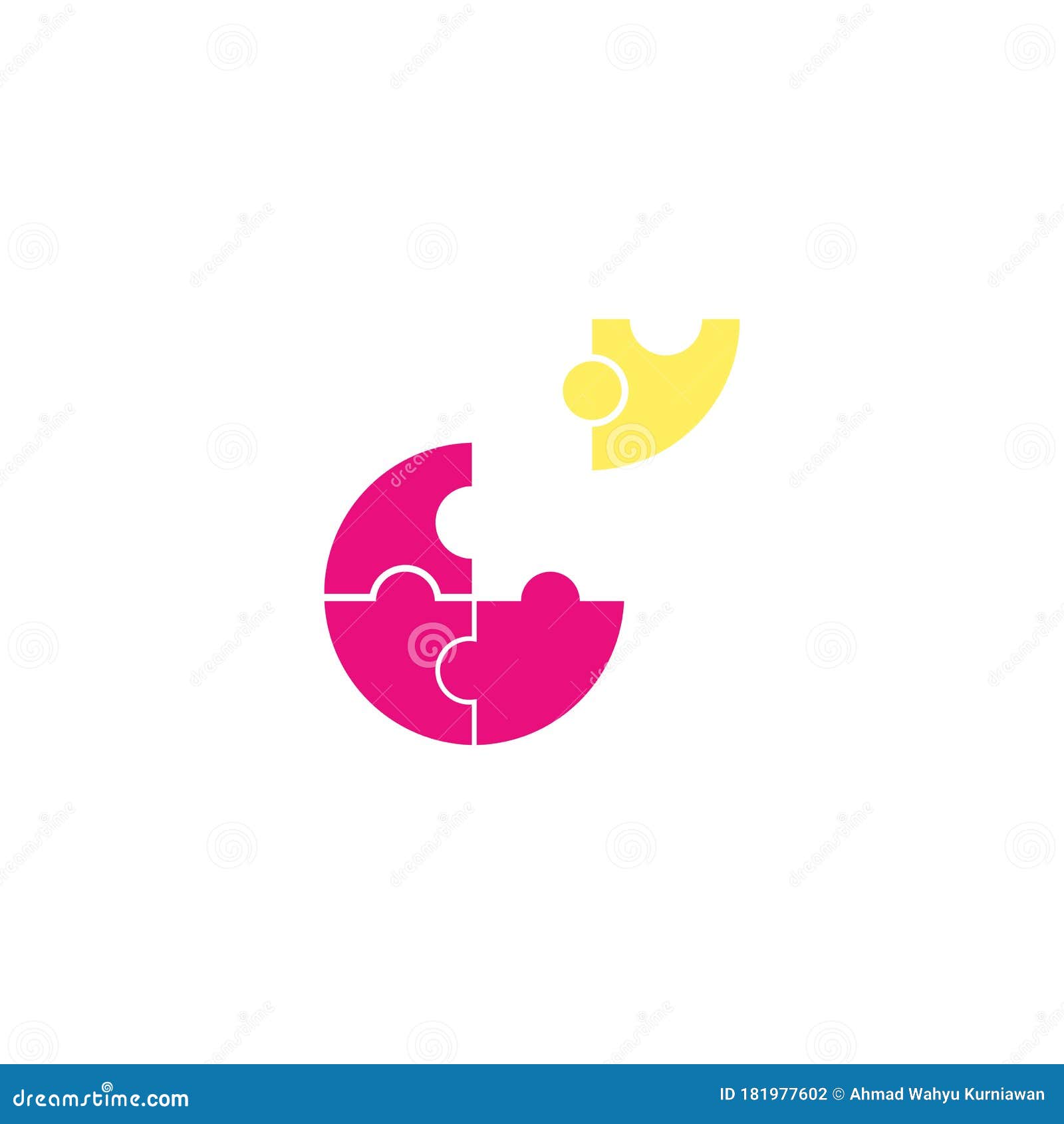Community Puzzle Pieces Outline Icon Logo Emblem Cartoon Vector ...