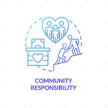 Community Responsibility Blue Gradient Concept Icon Stock Vector ...