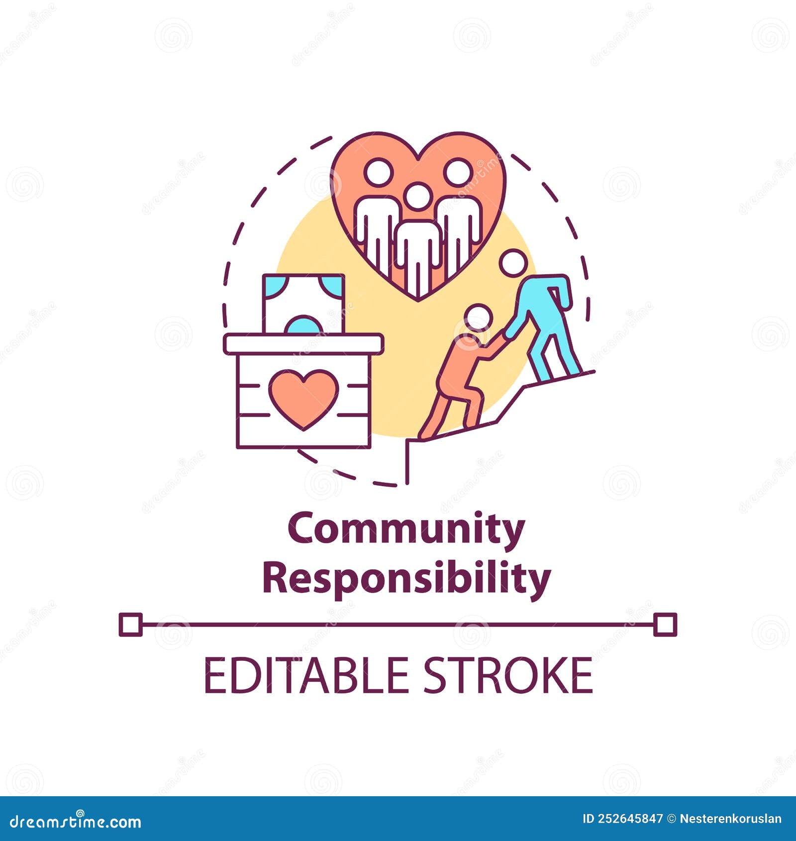 Community Responsibility Concept Icon Stock Vector - Illustration of ...