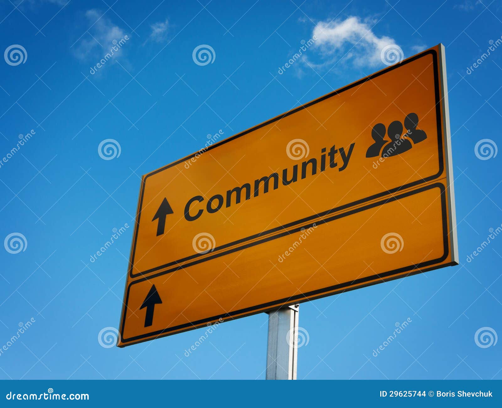 Community Road Sign with Icon Group People. Stock Photo - Image of ...