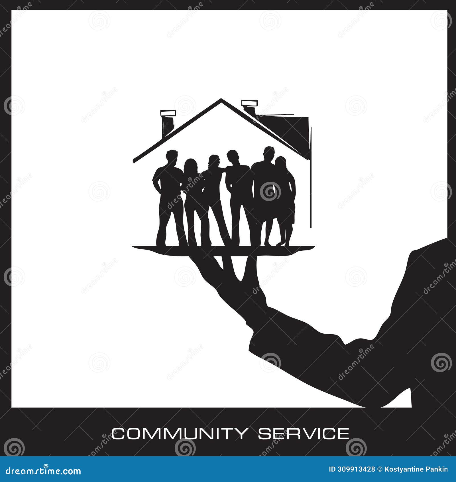 Community Service stock vector. Illustration of happy - 309913428