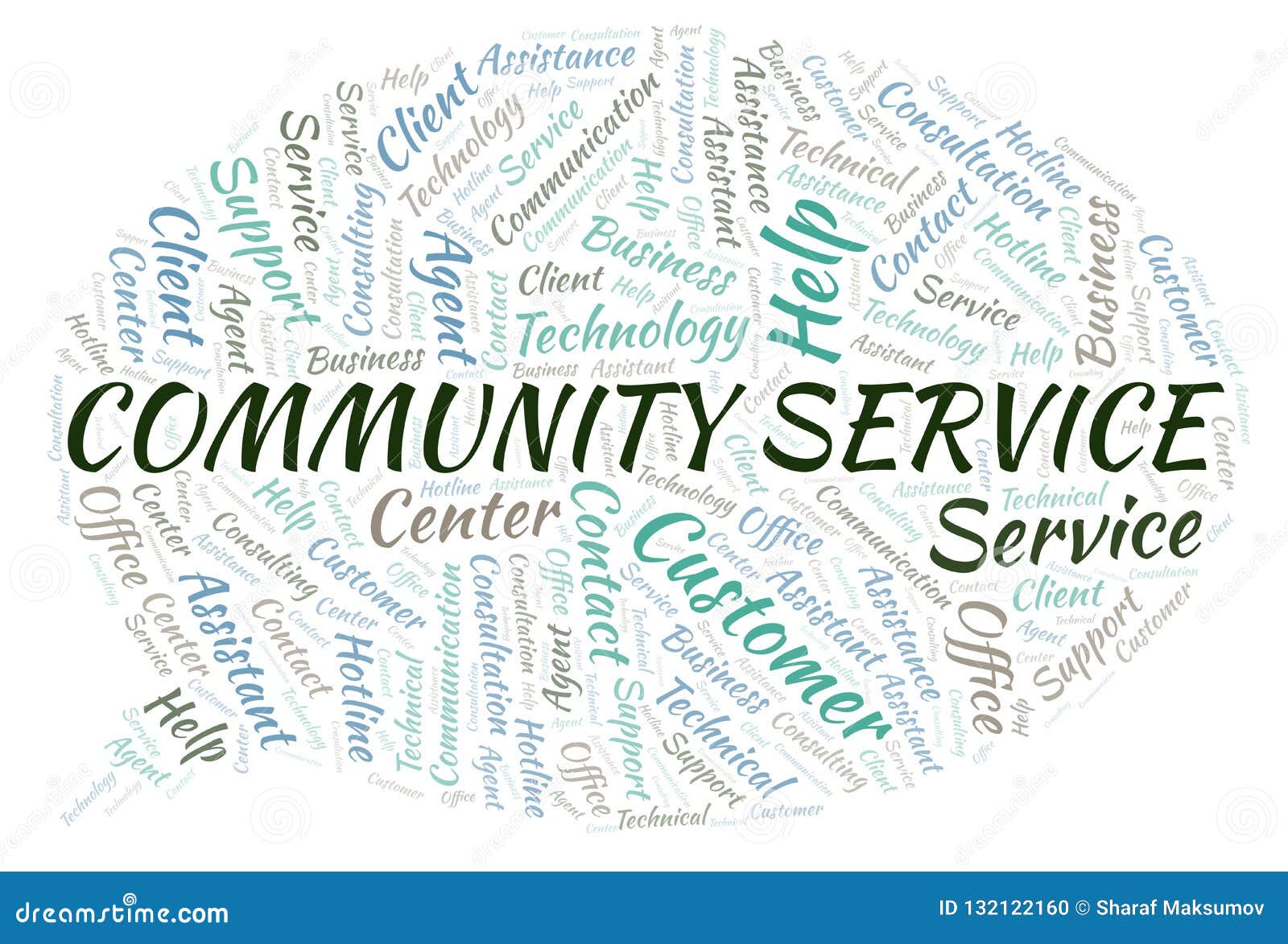 Community Service Word Cloud Stock Illustration - Illustration of ...