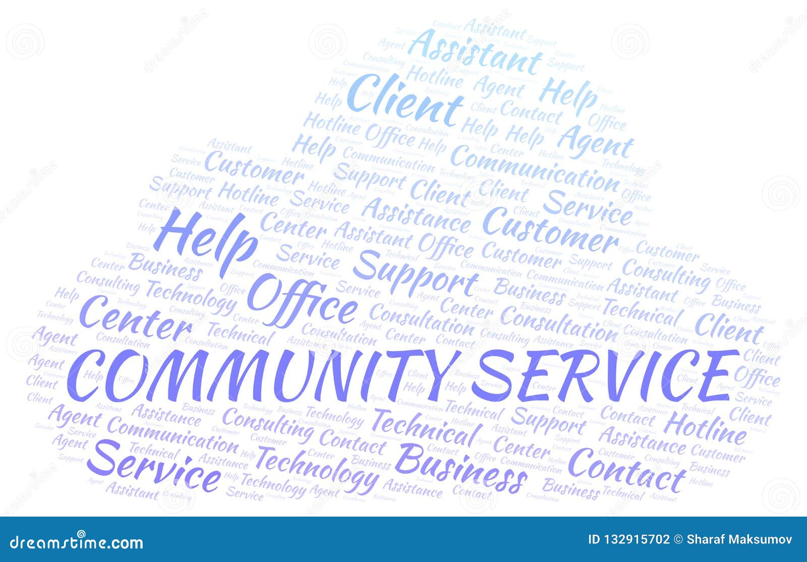 Community Service Word Cloud Stock Illustration - Illustration of ...