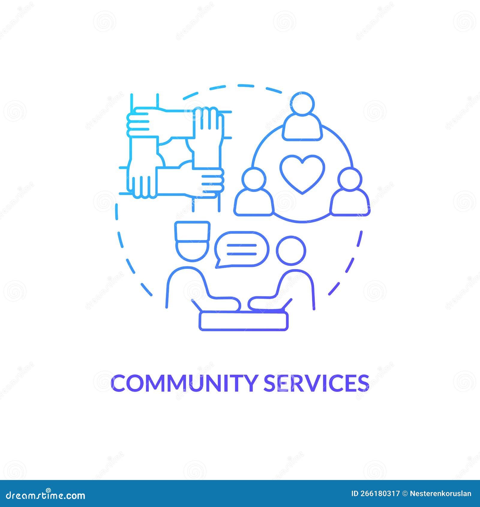 Community Services Blue Gradient Concept Icon Stock Vector ...