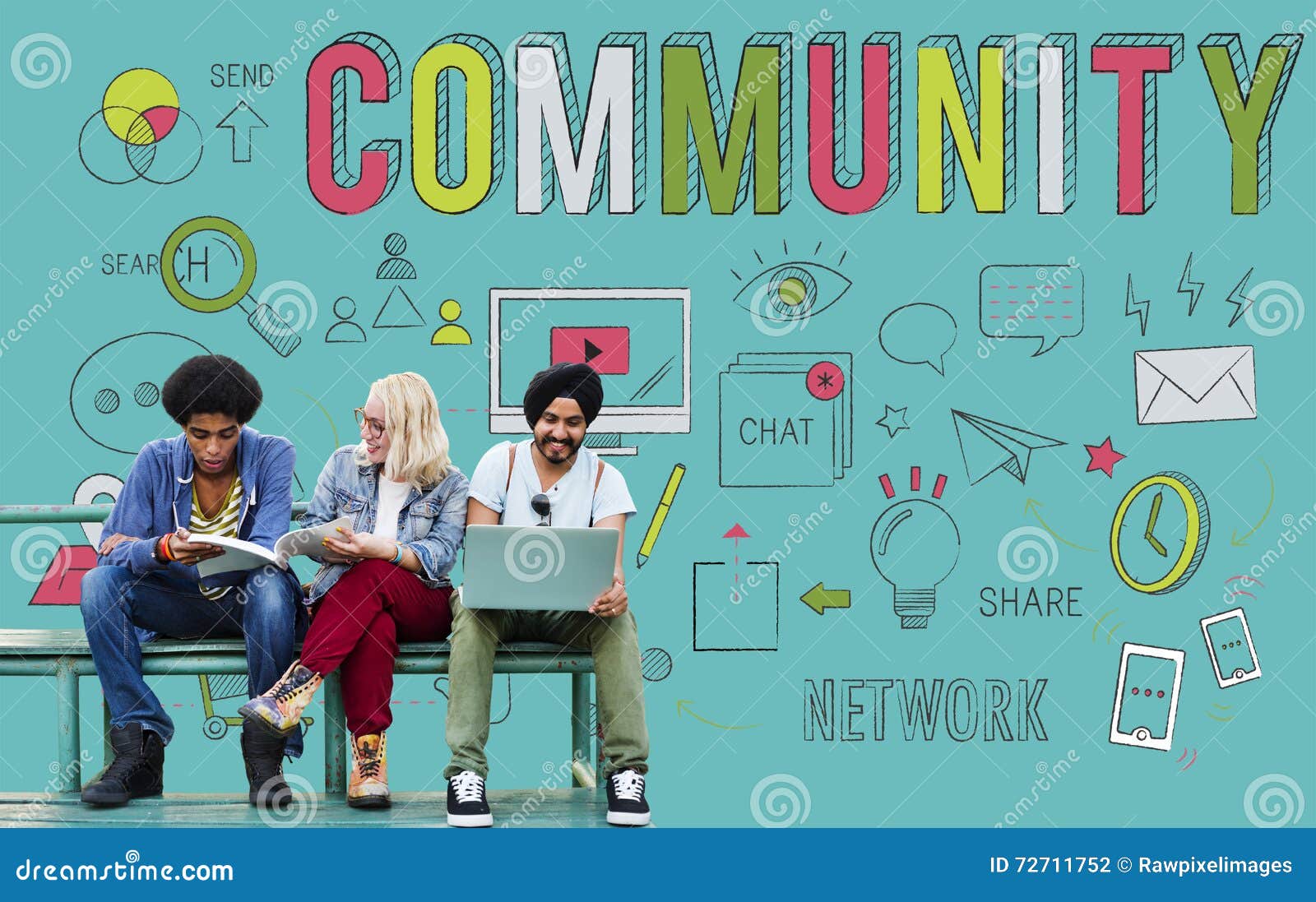 Community Society Sharing Communication Belonging Concept Stock Photo ...